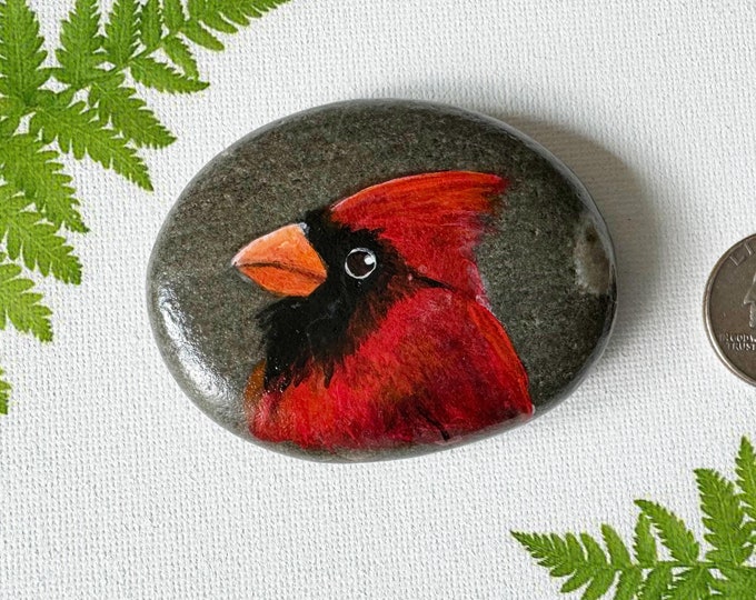 Cardinal Painted Rock - Etsy