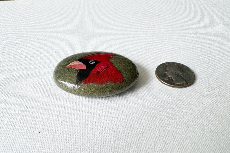 Cardinal Painted Rock - Etsy