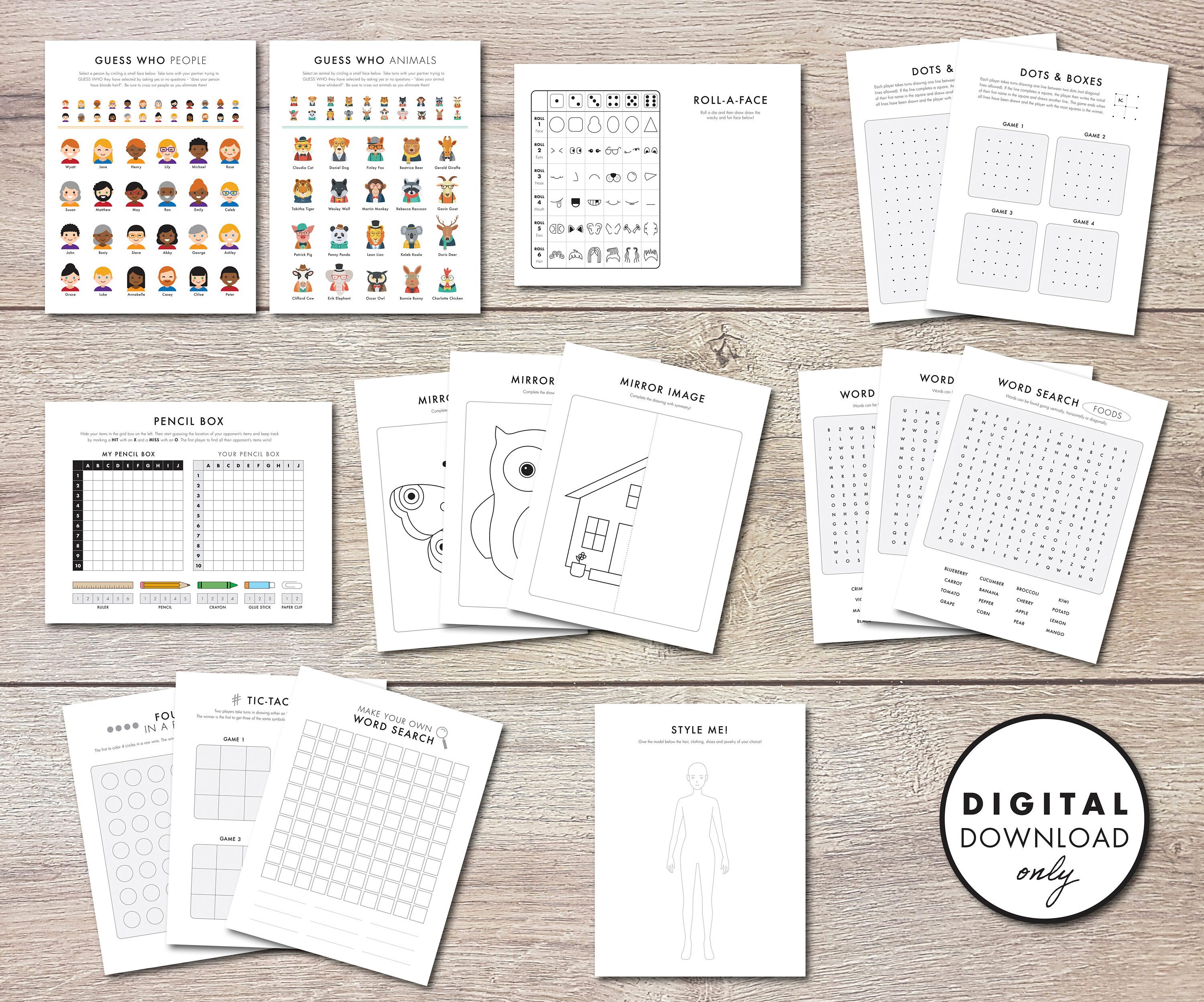 Dry Erase Travel Activity Book - PRINTABLE - Instant Download - Etsy