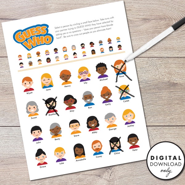 Guess Who Template - Etsy
