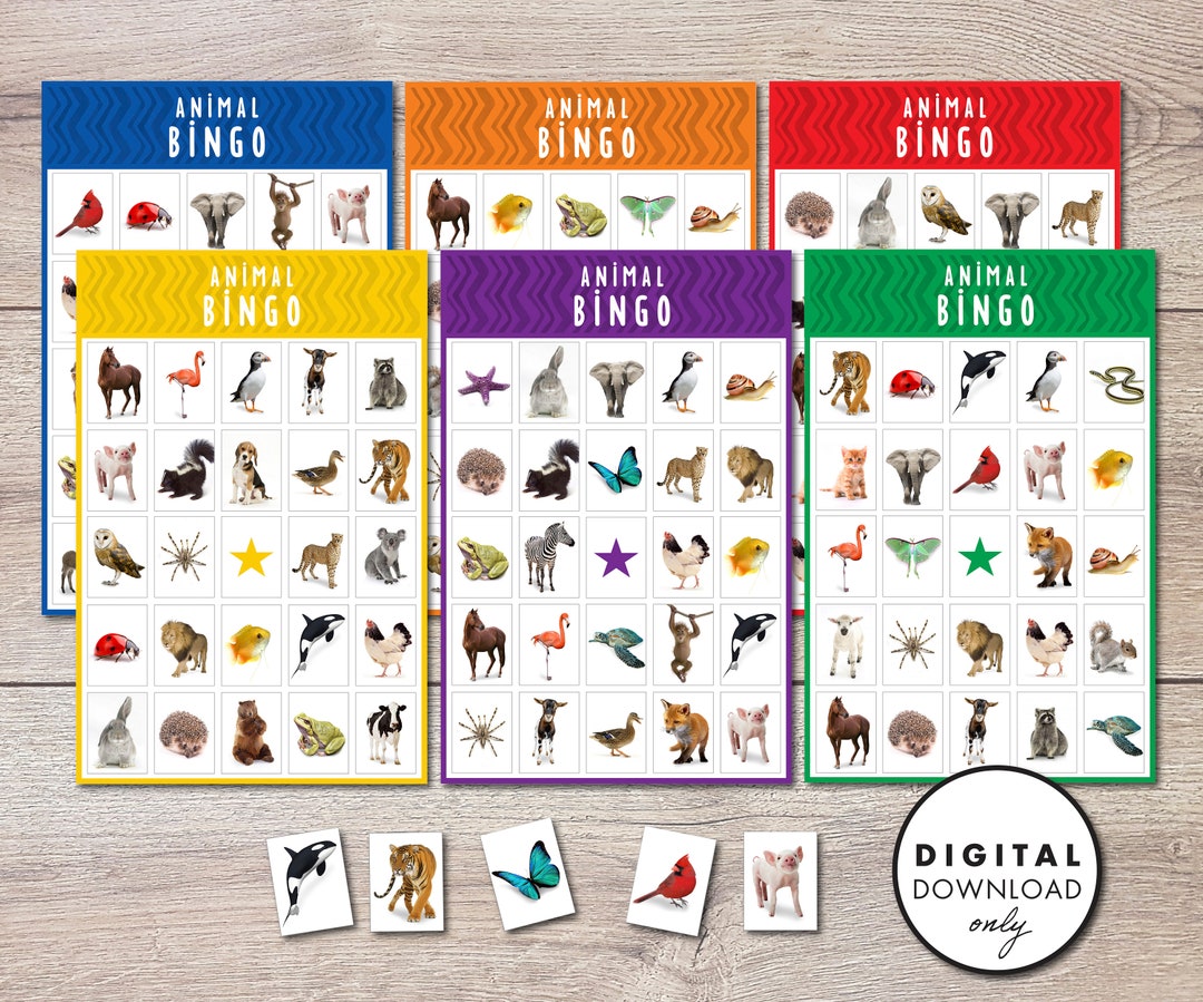 Animal Bingo - PRINTABLE - Instant Download - Etsy