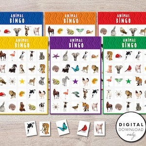 Animal Bingo - PRINTABLE - Instant Download - Etsy