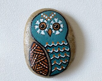 Two Little Barn Owl Painted Rocks Unique Owl Painted Stones - Etsy
