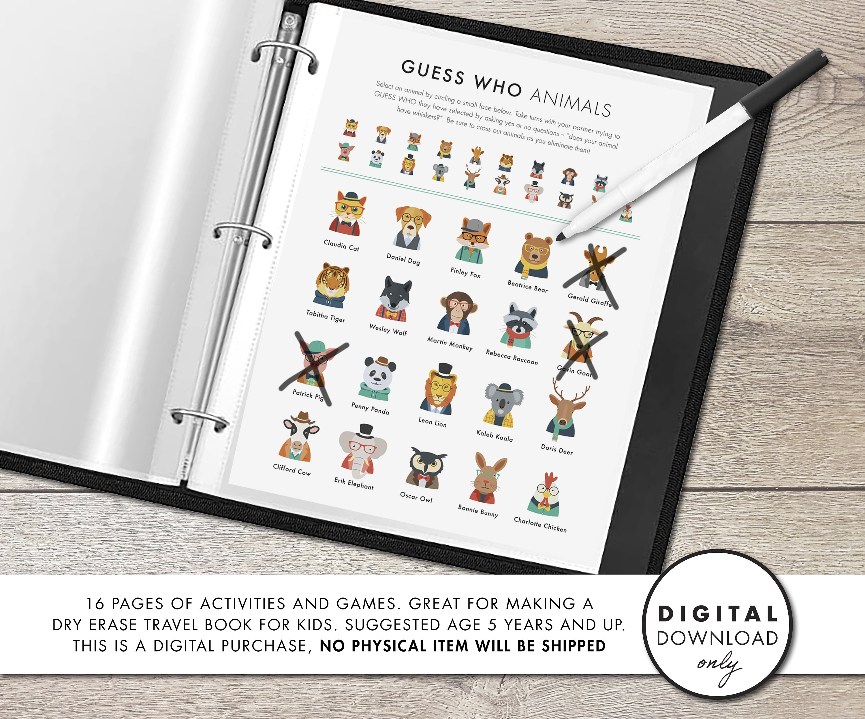 Dry Erase Travel Activity Book - PRINTABLE - Instant Download - Etsy