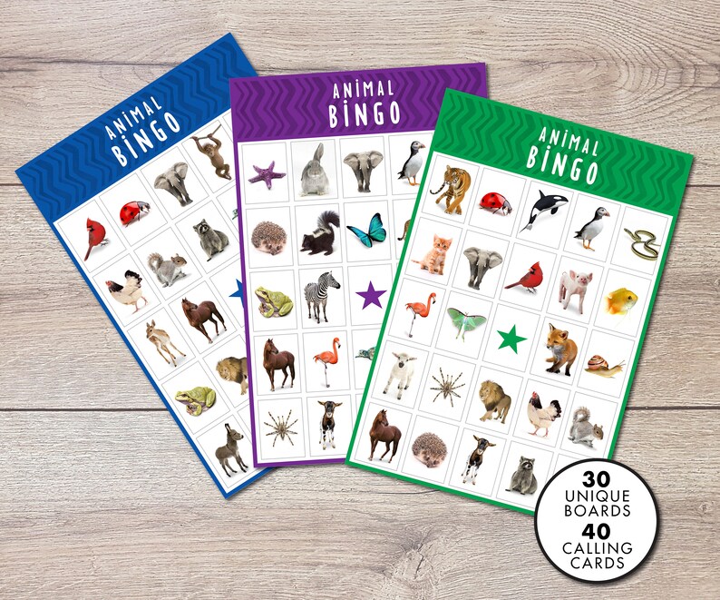 Animal Bingo - PRINTABLE - Instant Download - Etsy
