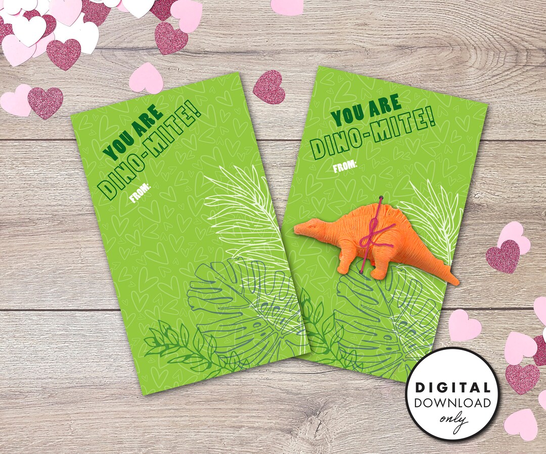 Dino-mite Valentine - PRINTABLE - Instant Download - Etsy