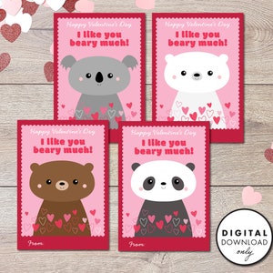 Bear Valentine - PRINTABLE - Instant Download - Etsy
