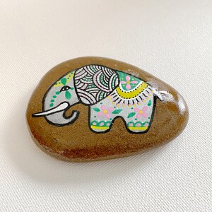 Painted Silver Elephant Rock - Etsy