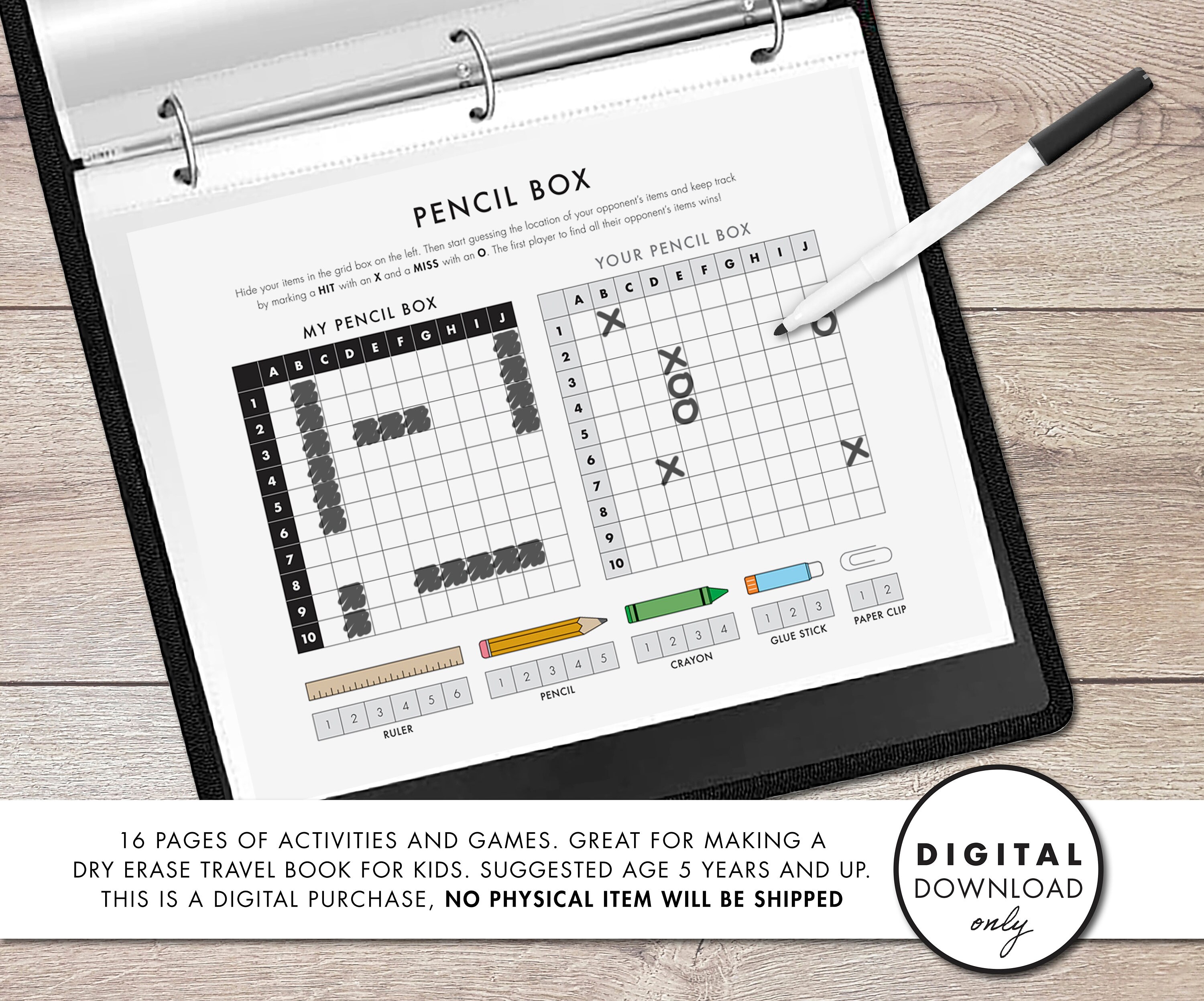 Dry Erase Travel Activity Book - PRINTABLE - Instant Download - Etsy