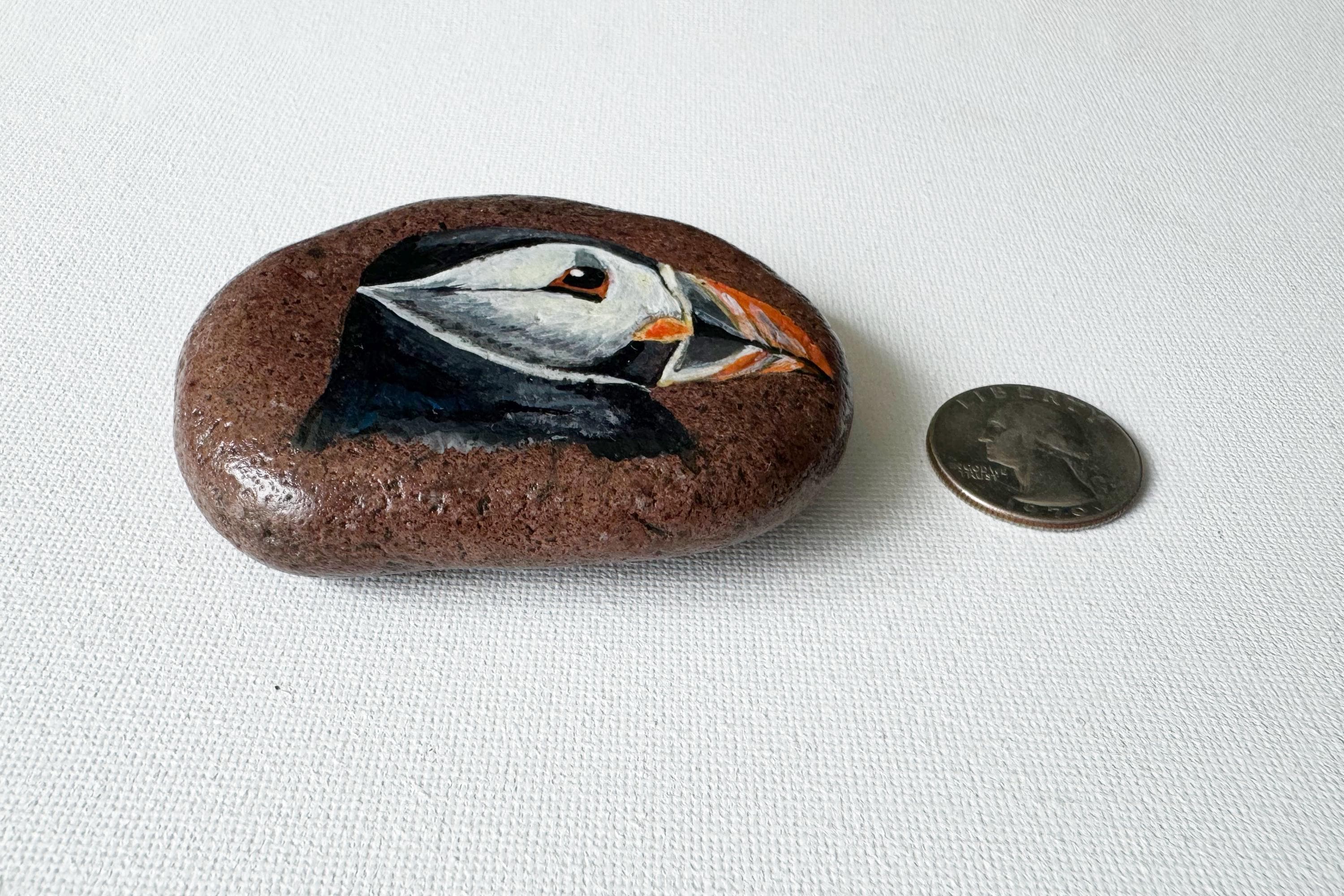 Puffin Painted Rock - Etsy