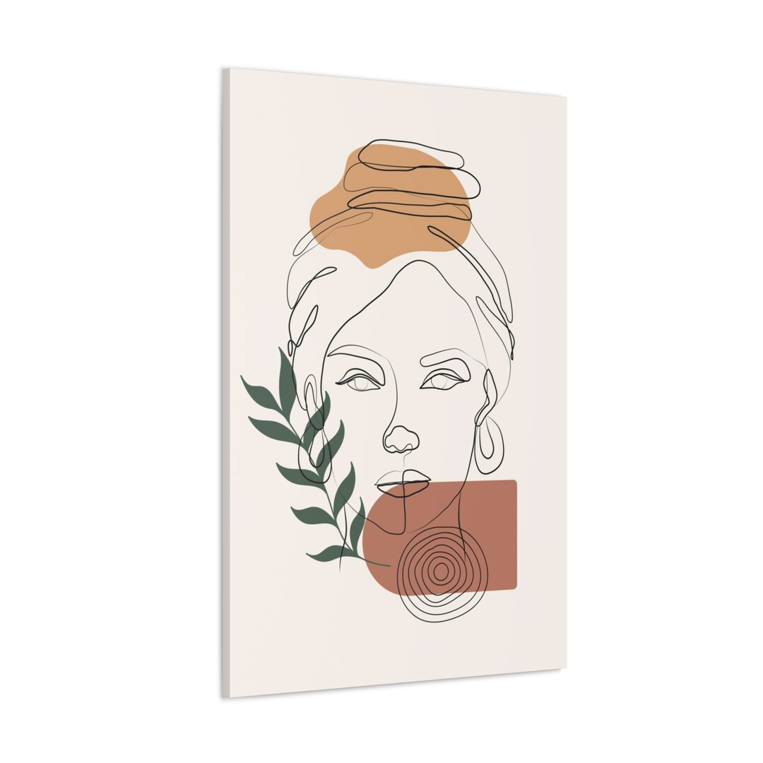 CANVAS ART - Boho Woman Wall Art | Boho Woman Line Art | Abstract Boho ...