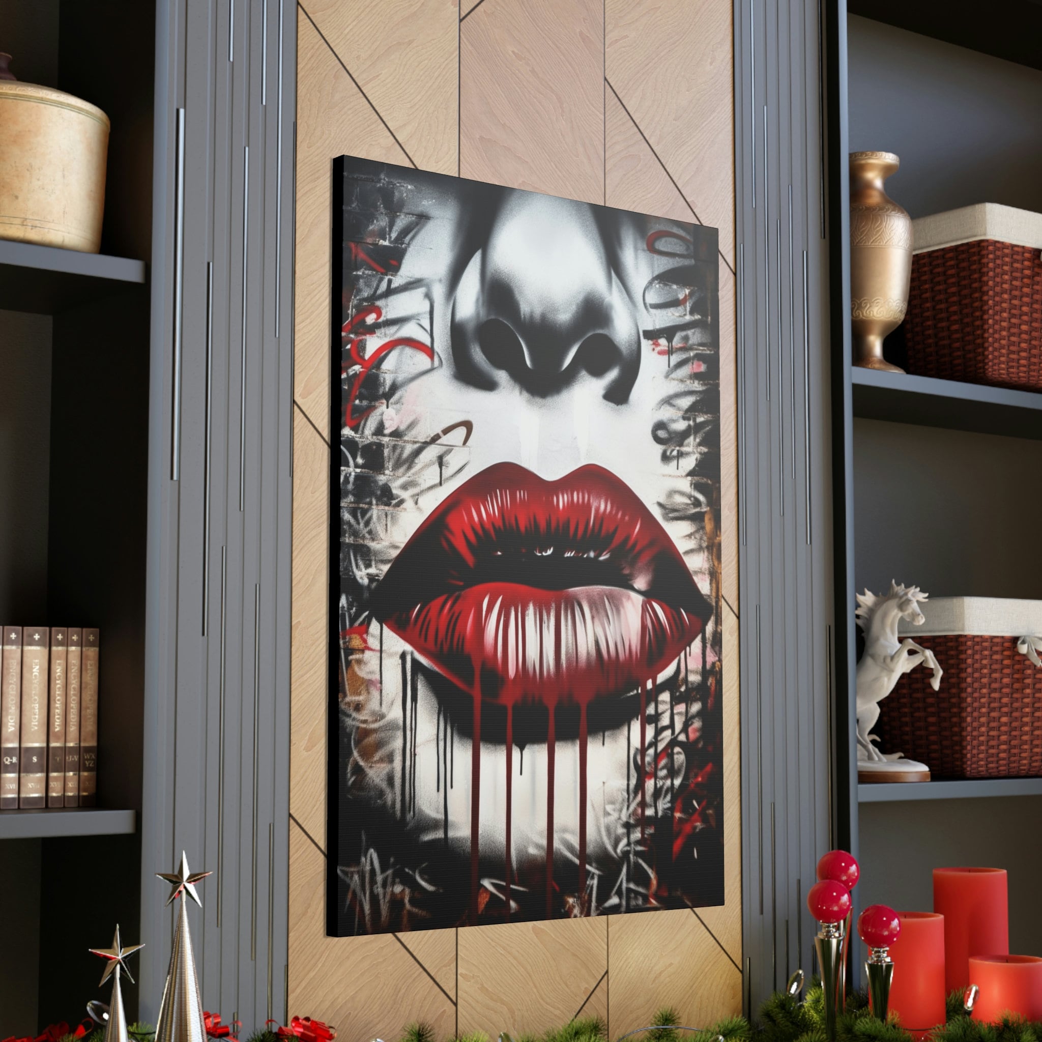 CANVAS ART Graffiti Lips Wall Art Lips Art Lips Artwork Abstract ...