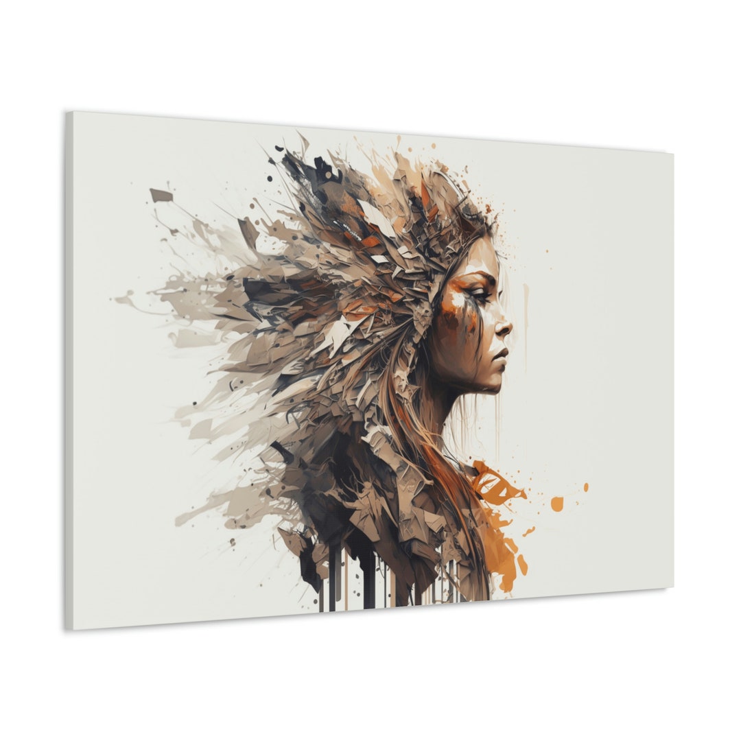 CANVAS ART - Native American Woman Wall Art | Indian Woman Canvas Print ...