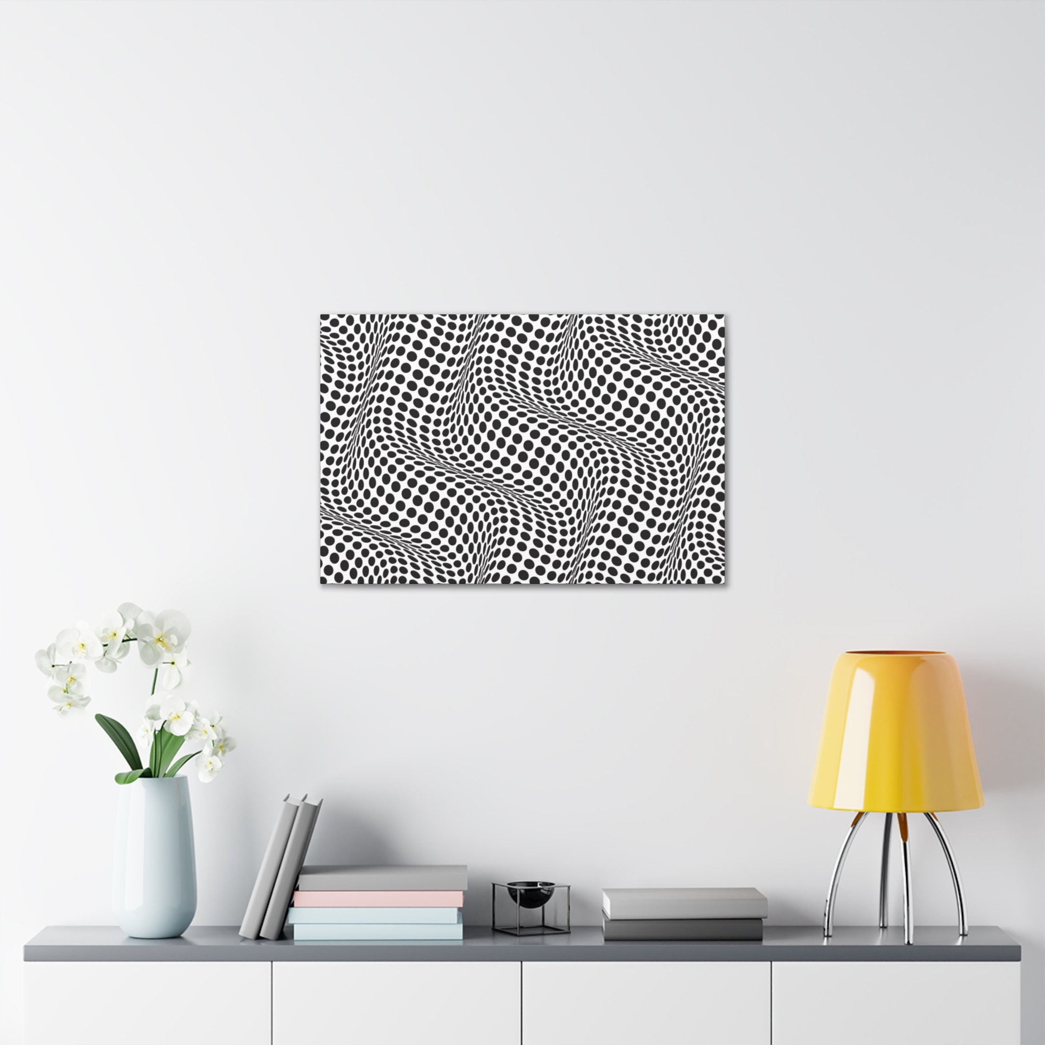 CANVAS ART Optical Illusion Wall Art Optical Art Canvas Print Black ...