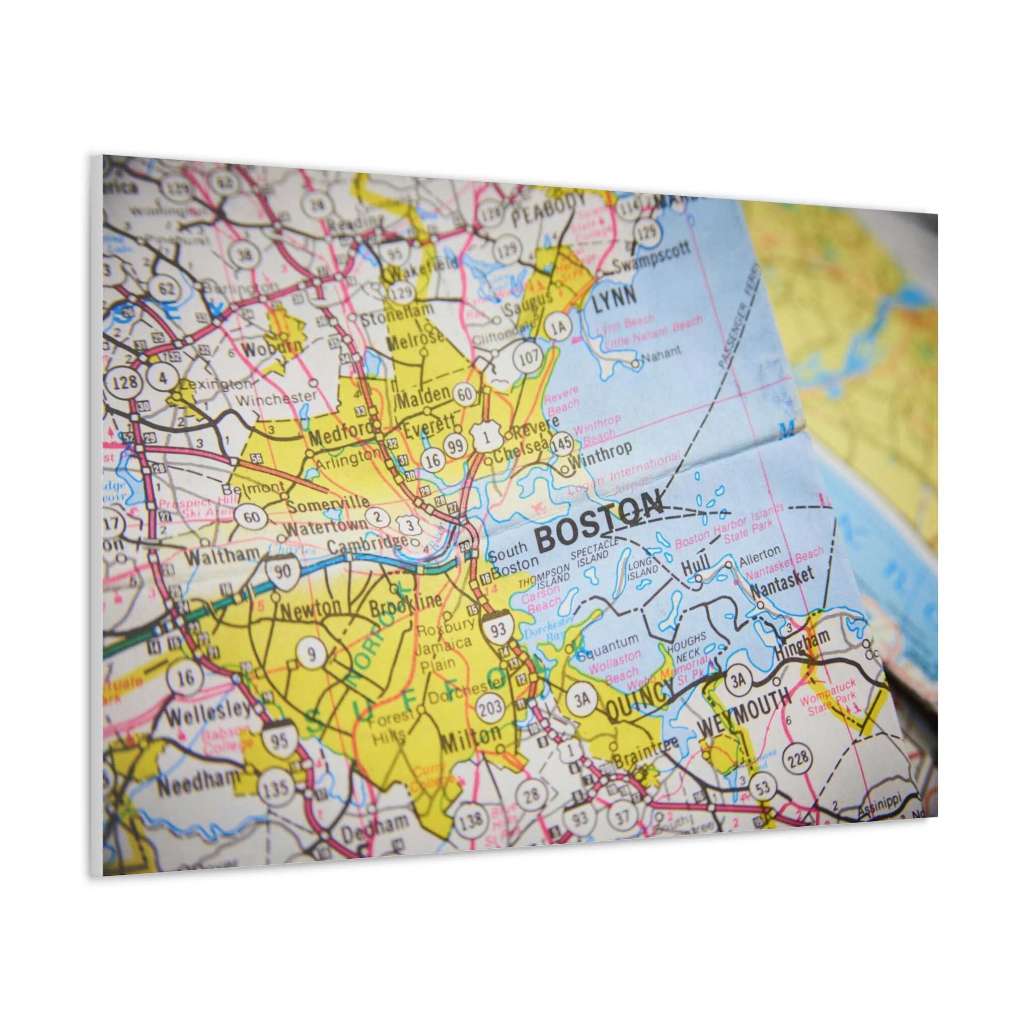 CANVAS ART Boston Map Wall Art Boston Map Art Boston Map Canvas Print ...