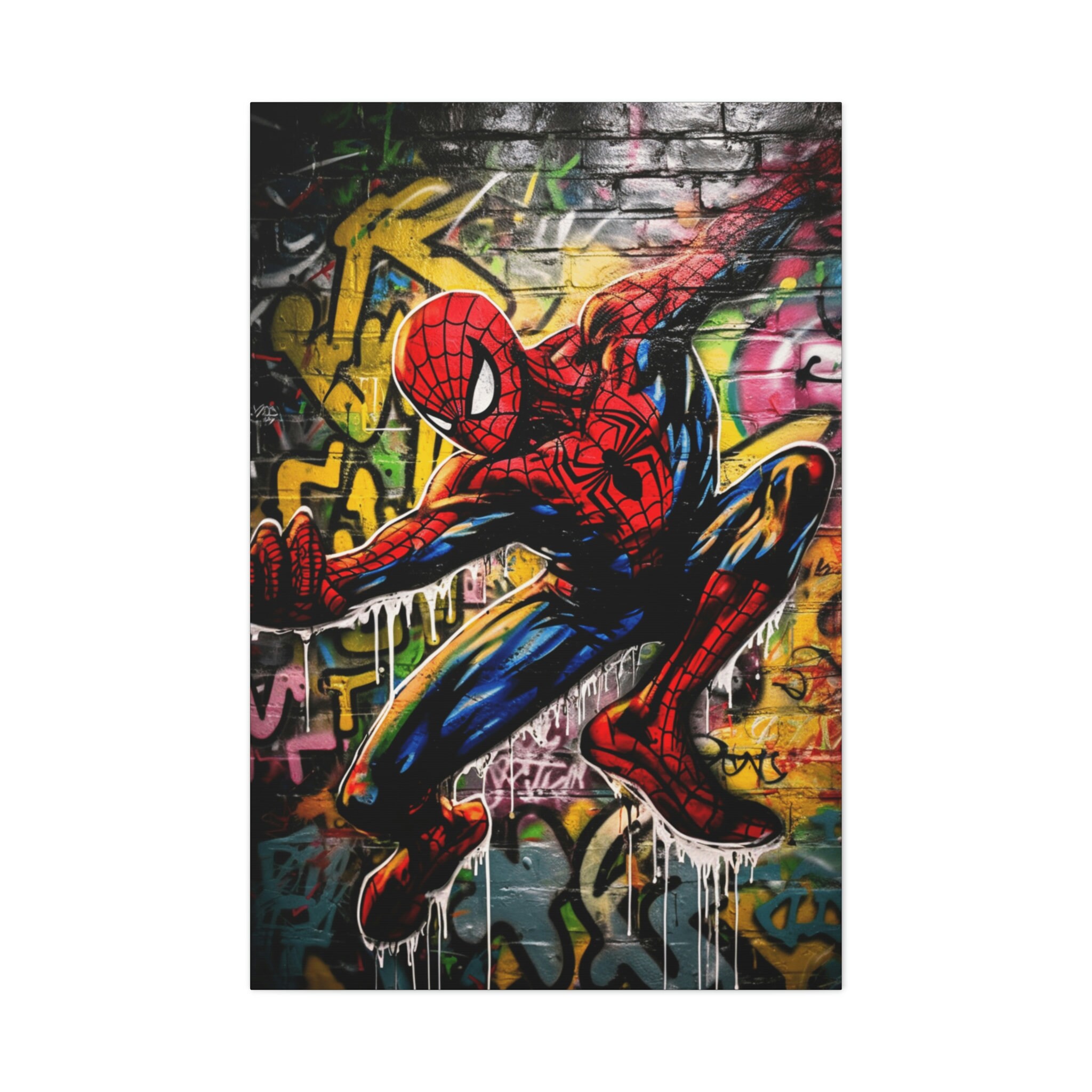 CANVAS ART Spider Man Wall Art Spider Man Graffiti Canvas Art Marvel ...