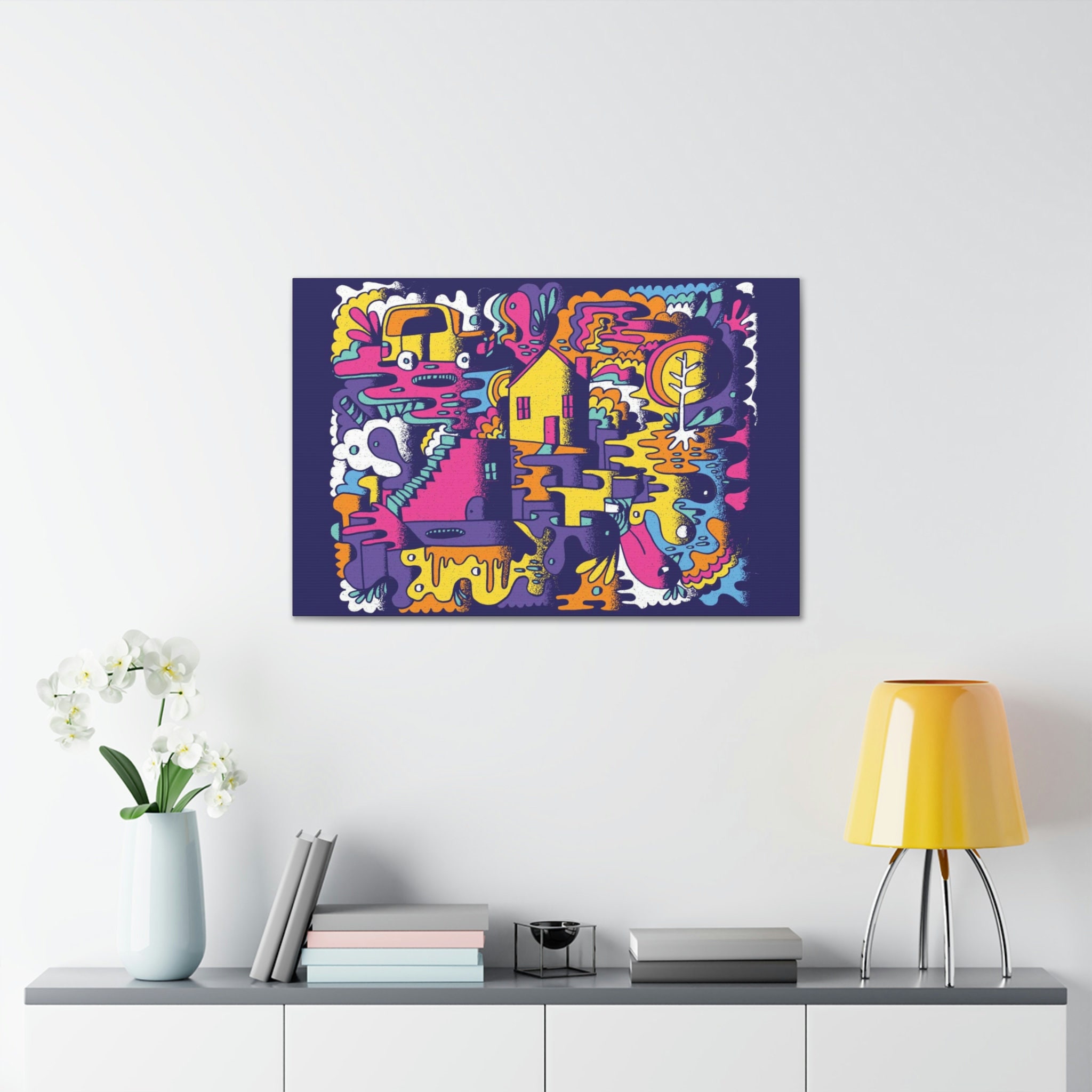 CANVAS ART Doodle Art Wall Art Doodle Artwork Canvas Print Abstract ...