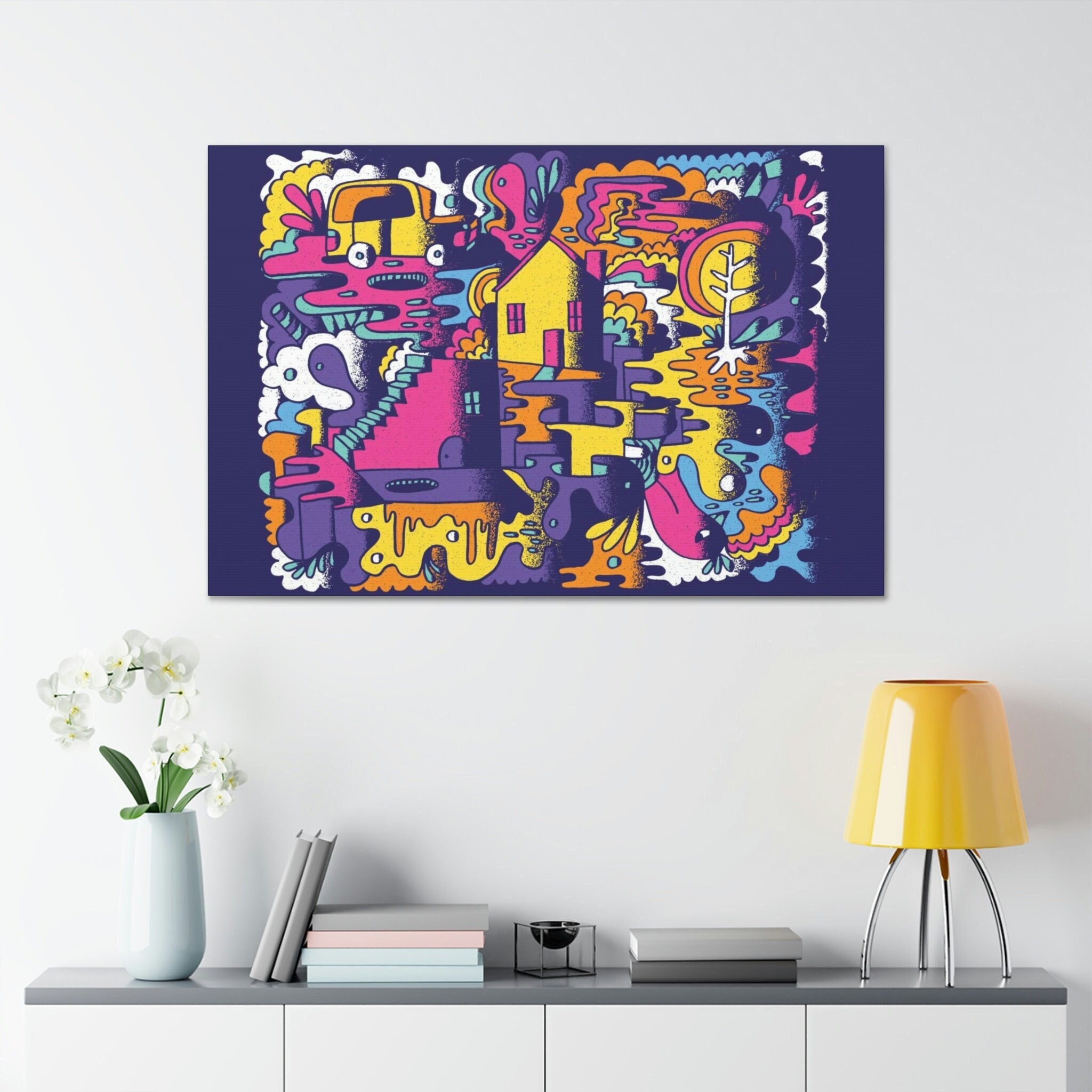 CANVAS ART Doodle Art Wall Art Doodle Artwork Canvas Print Abstract ...