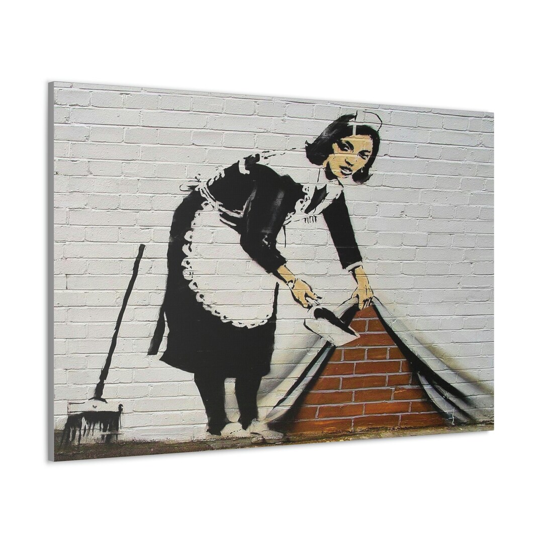CANVAS ART - Banksy Maid Sweeping Graffiti Wall Art | Banksy French ...