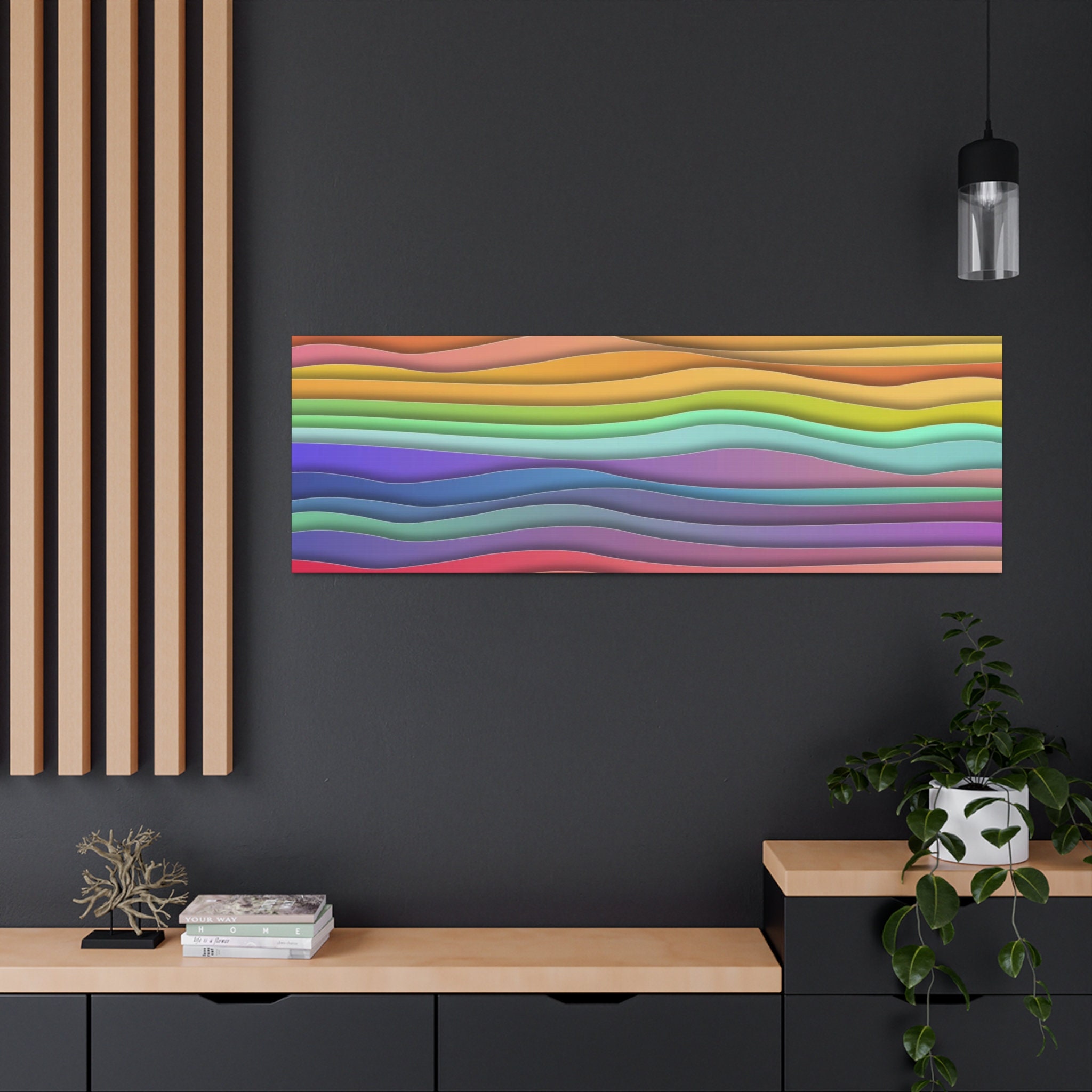 CANVAS ART Abstract Rainbow Wall Art Rainbow Art Rainbow Canvas Wall ...