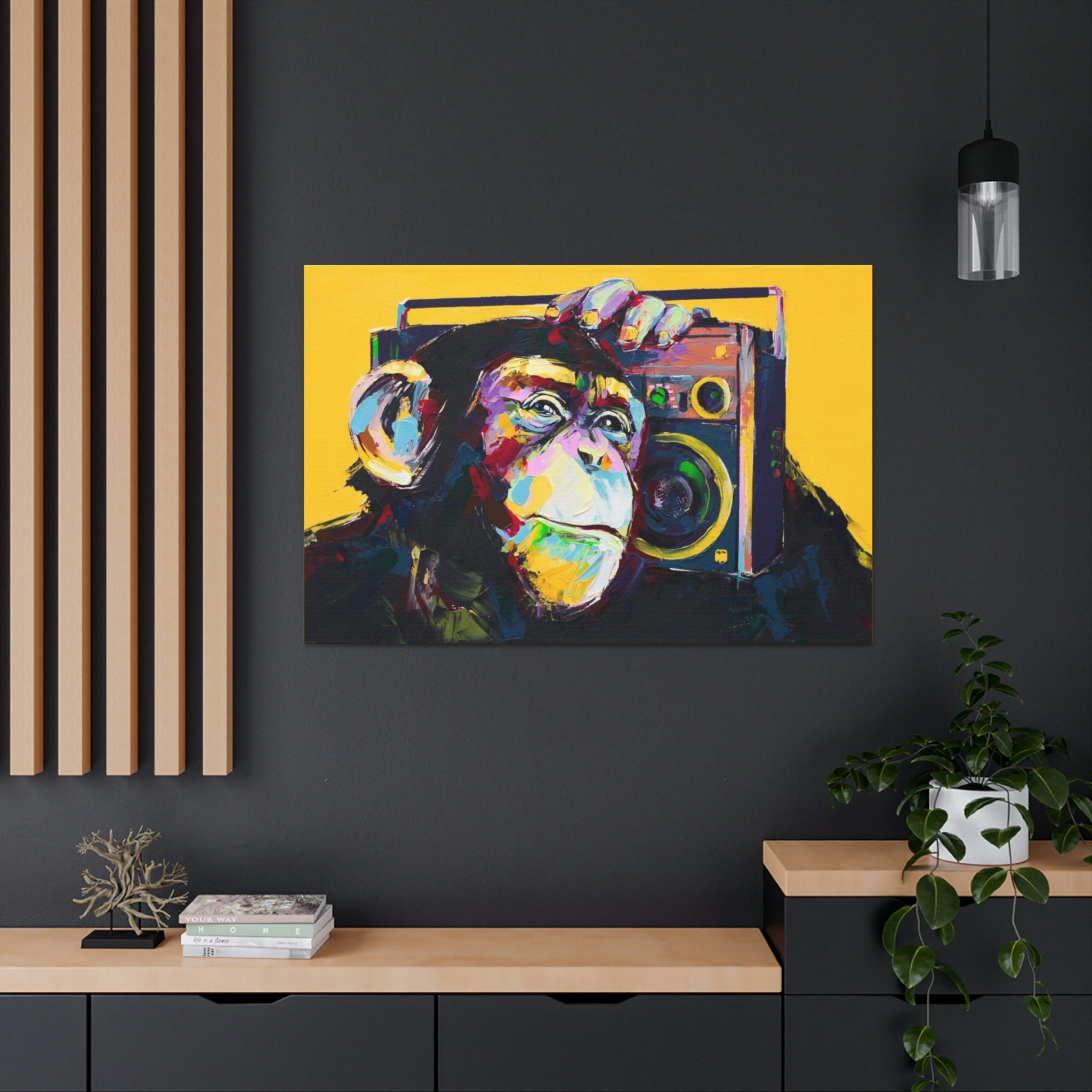 CANVAS ART - Boombox Monkey Wall Art | Graffiti Monkey Canvas ...