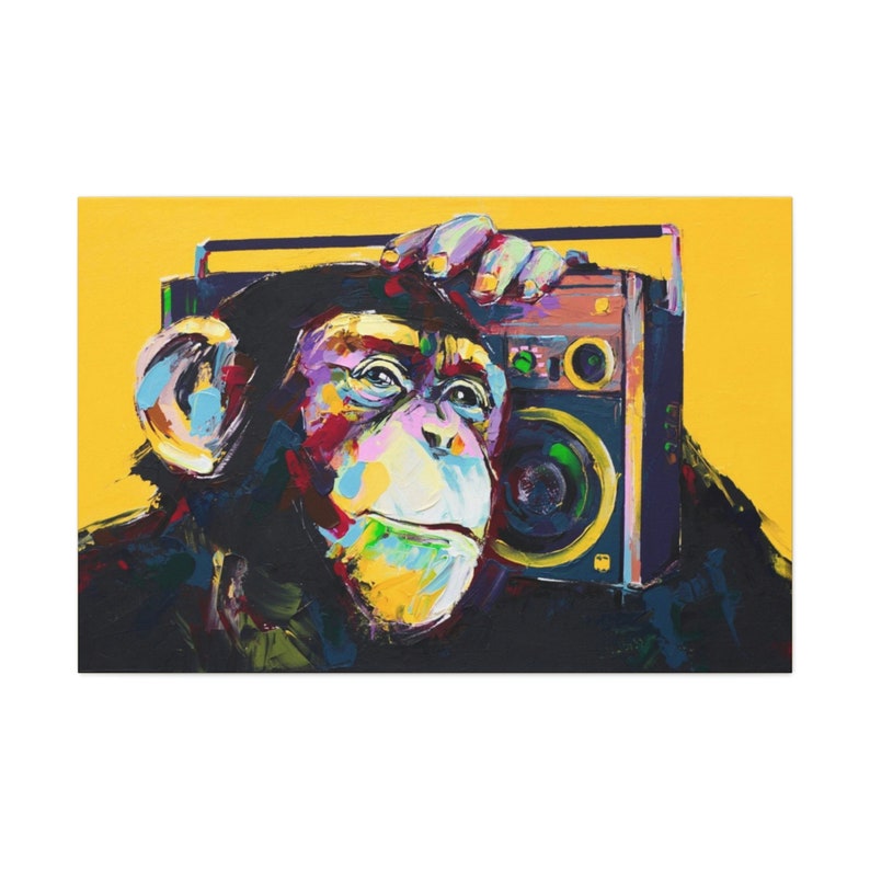 CANVAS ART - Boombox Monkey Wall Art | Graffiti Monkey Canvas ...