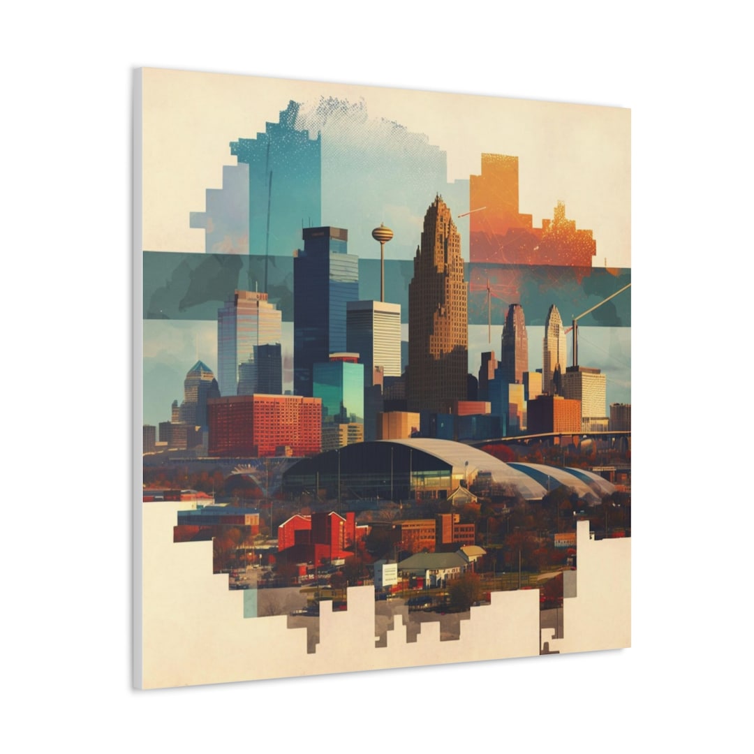 CANVAS ART - Kansas City Skyline Wall Art | KC Skyline Canvas | Kansas ...