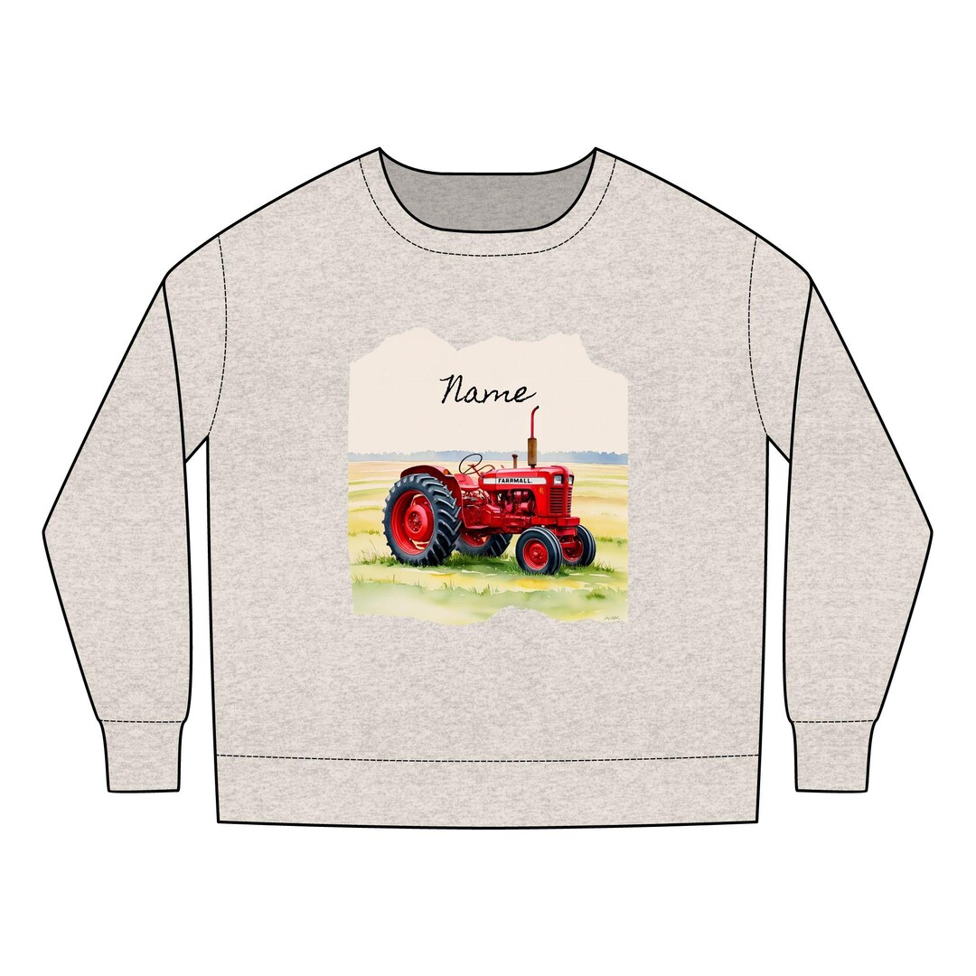 Watercolor Farmall Tractor Toddler Sweatshirt, Personalized Boy or Girl ...