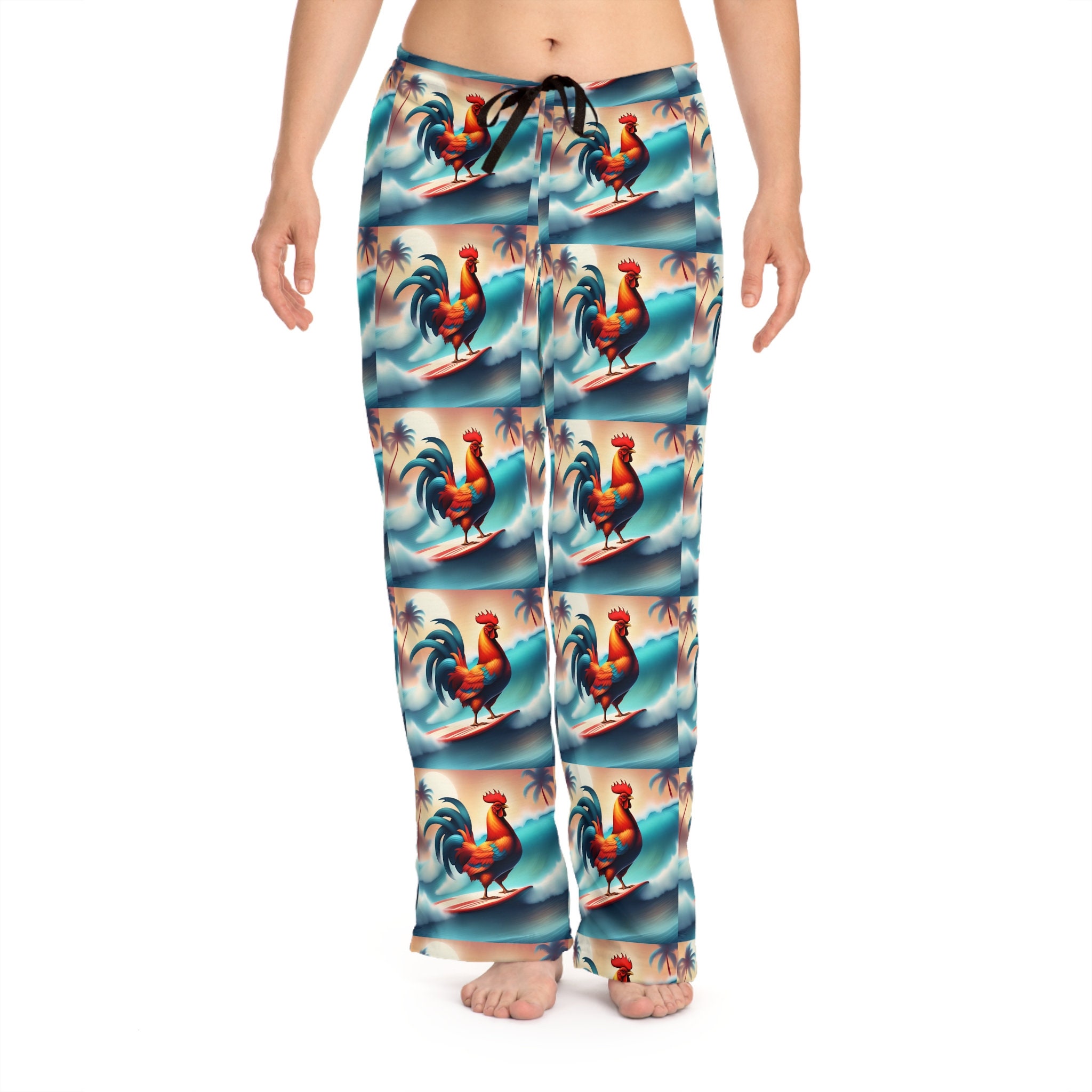 Red Rooster Chicken Pattern Women's Pajama Pants - Etsy