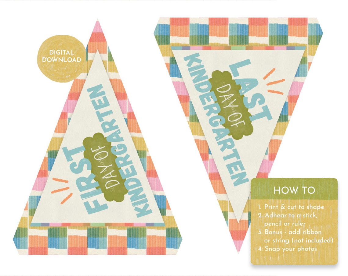 Back to School Pennant Flag, 1st Day of School, Photo Prop, Printable ...