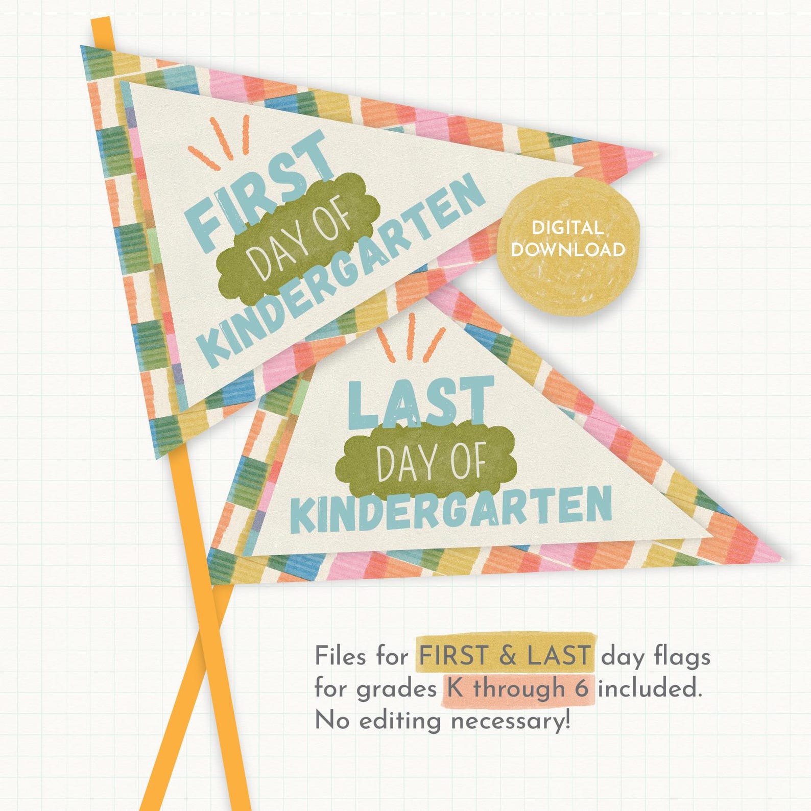 Back to School Pennant Flag, 1st Day of School, Photo Prop, Printable ...