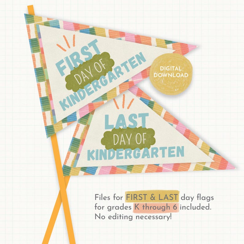 Back to School Pennant Flag, 1st Day of School, Photo Prop, Printable ...
