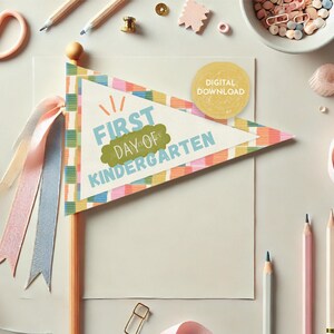 Back to School Pennant Flag, 1st Day of School, Photo Prop, Printable ...