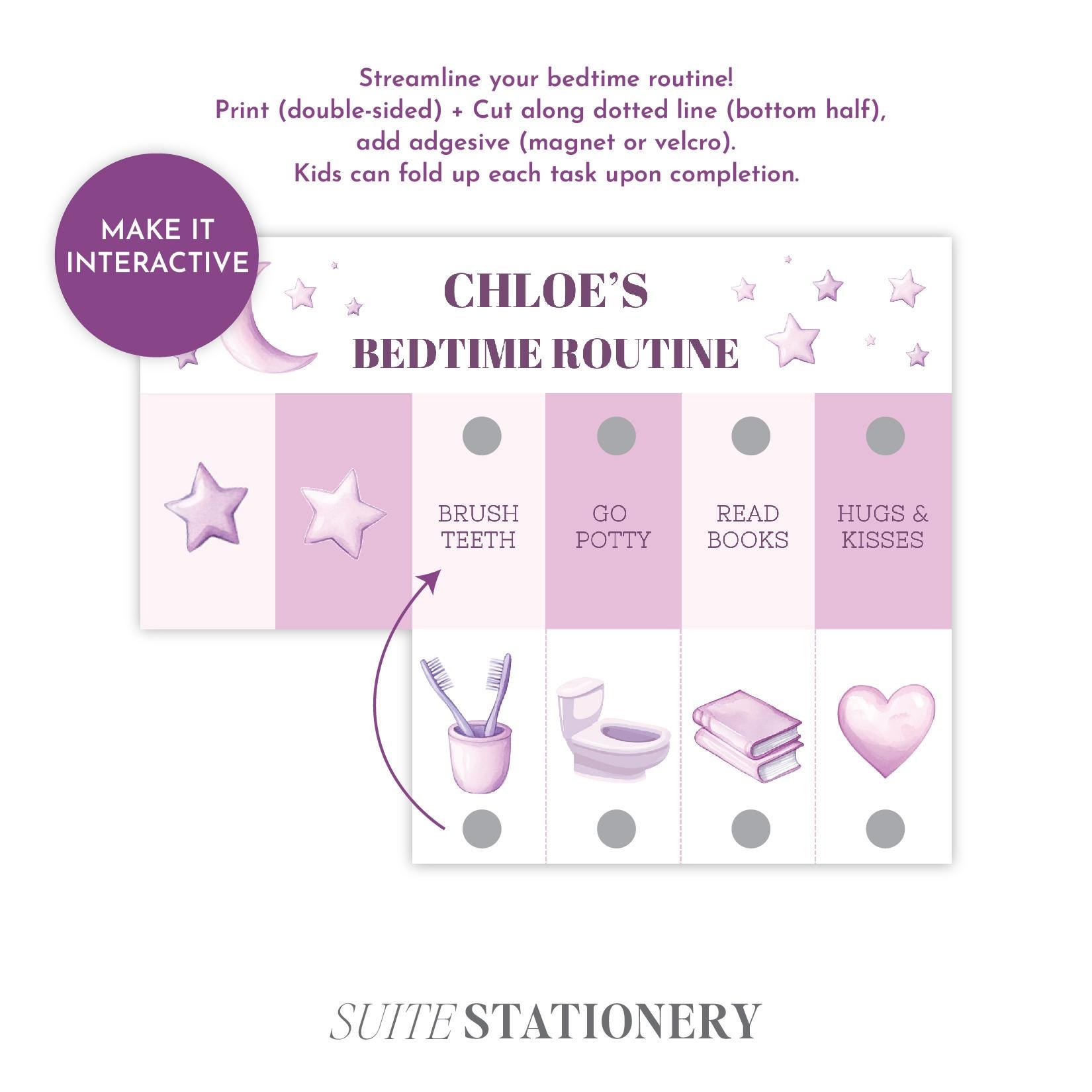 Bedtime Routine Chart, Flip Chart, Kids Bedtime Chart - Etsy