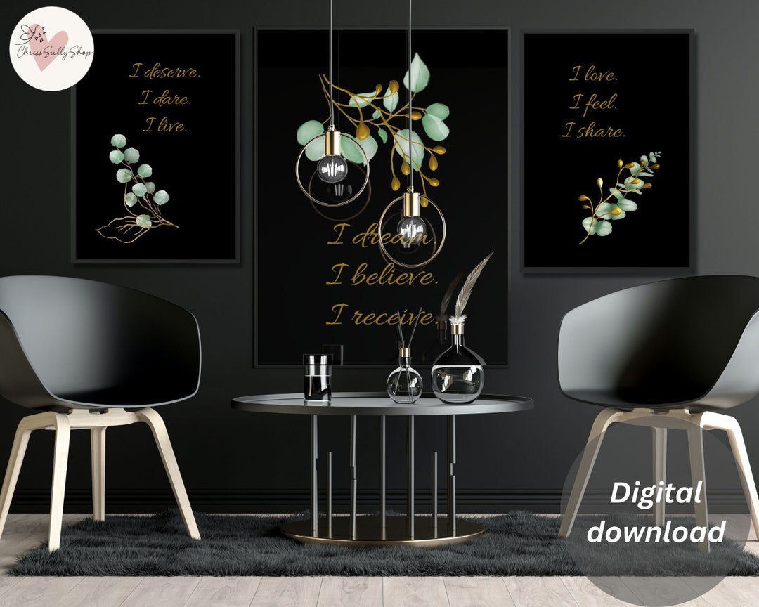 Botanical Self-love Positive Affirmation Printable Wall Art Botanical ...