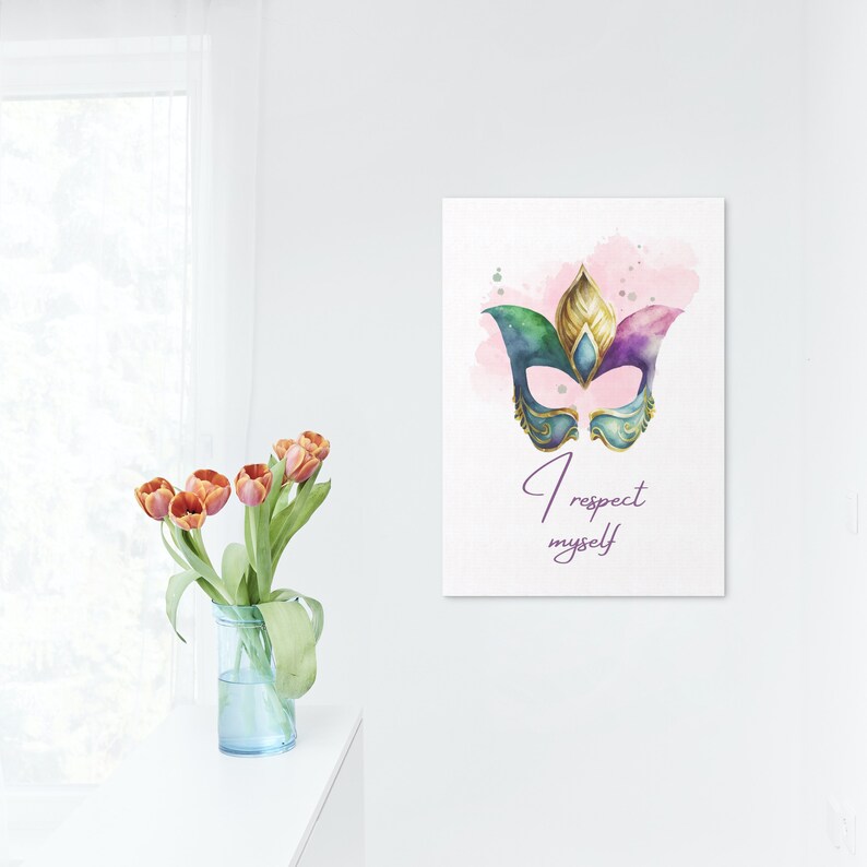 Self-love Positive Affirmation Printable Wall Art Eclectic Colorful ...