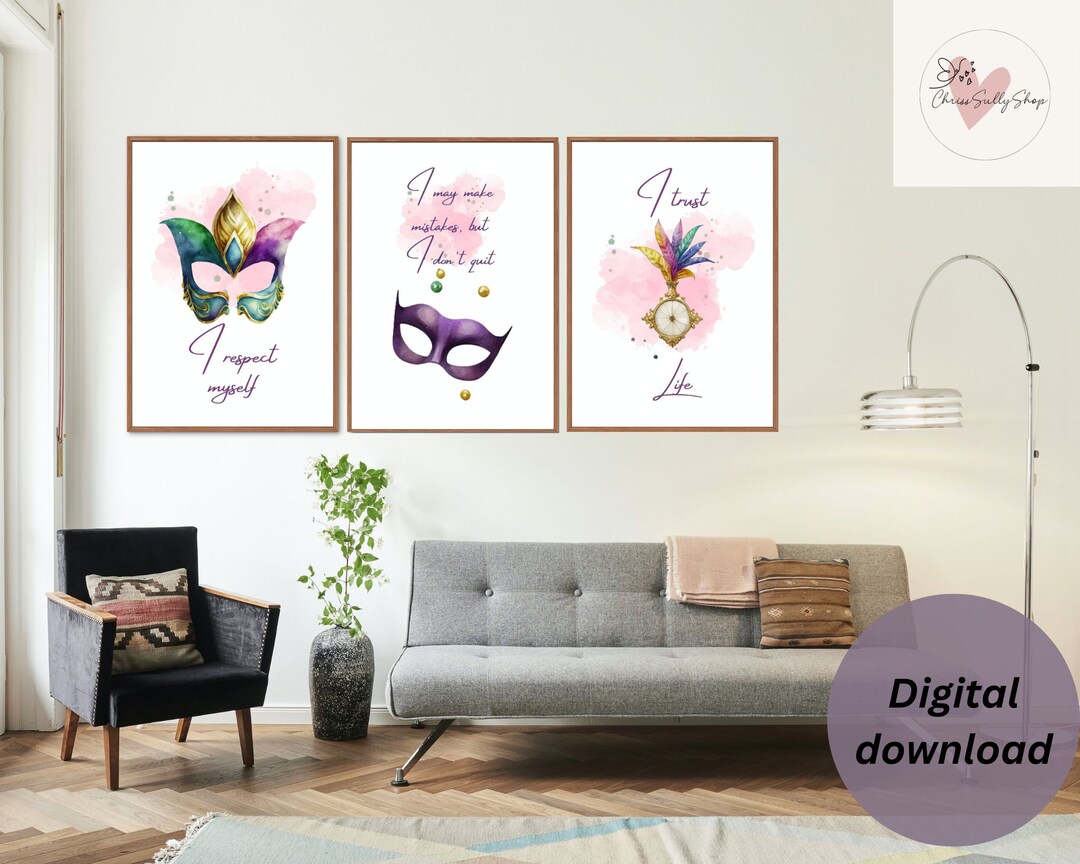 Self-love Positive Affirmation Printable Wall Art Eclectic Colorful ...