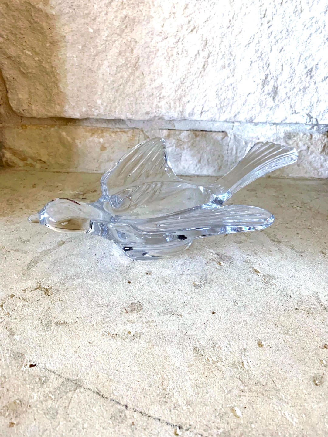 Vintage French Crystal Bird Bowl, Candle Holder, Pipe Rest, Made in ...