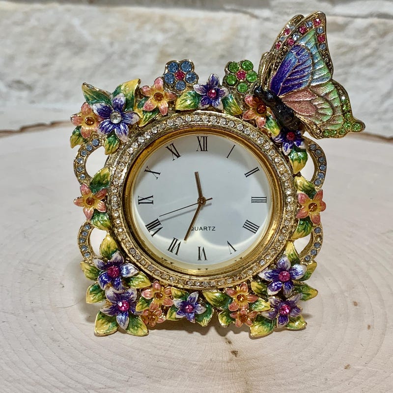 Rhinestone Clock - Etsy