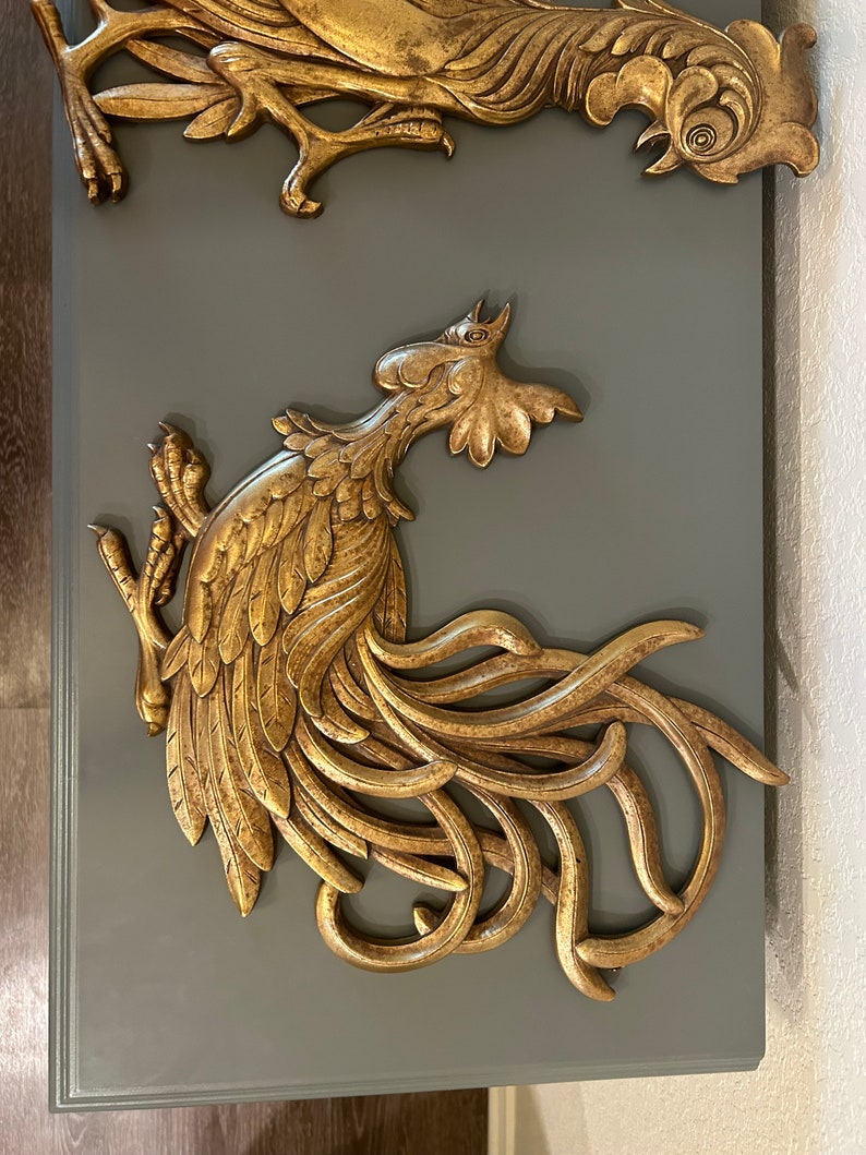 Syroco Gold Roosters Set of 2 Vintage Rooster Chickens Vintage Gold ...