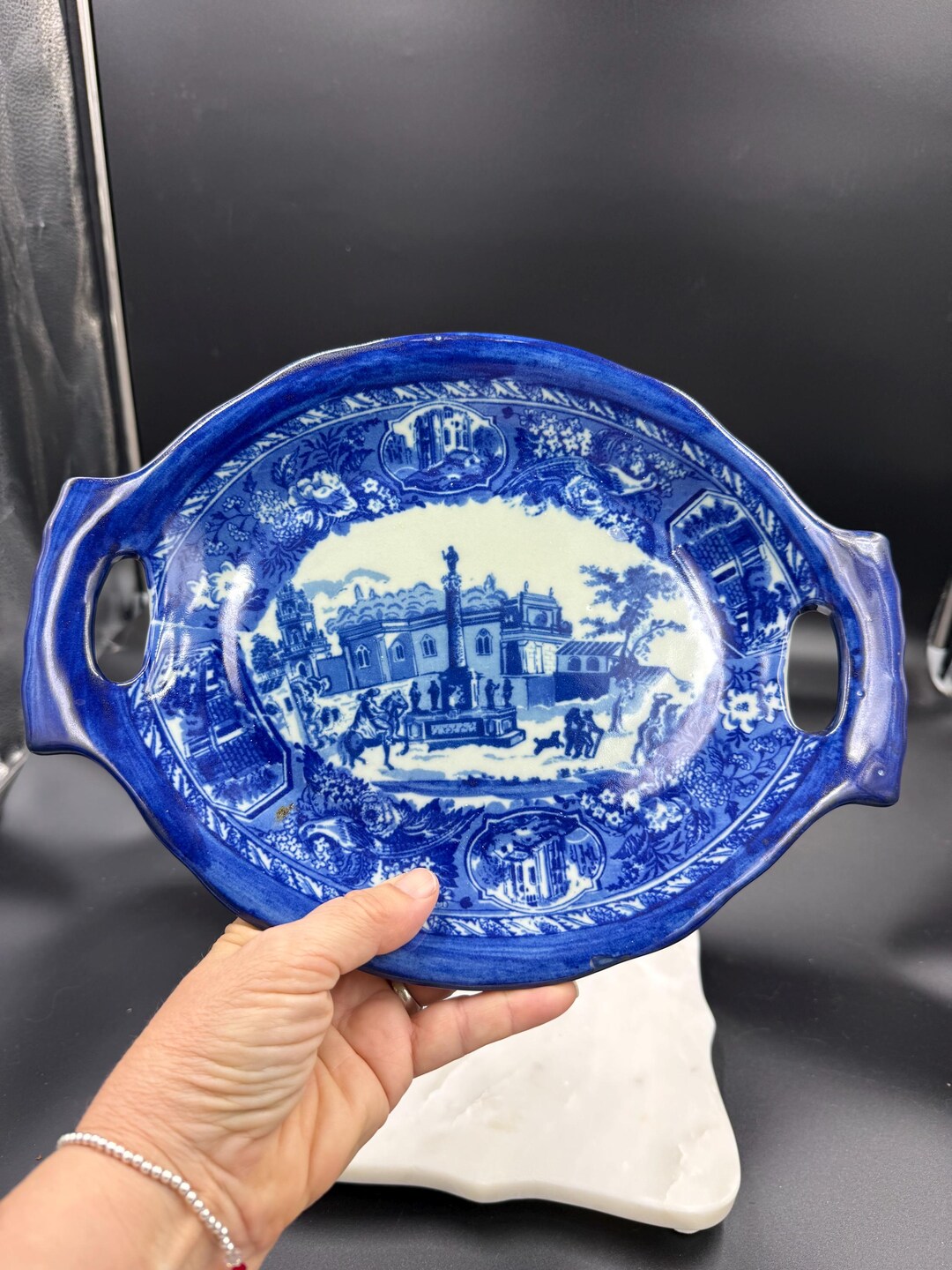 Ironstone Victoria Platter/dish With Handles 12 Inch With Colonial ...