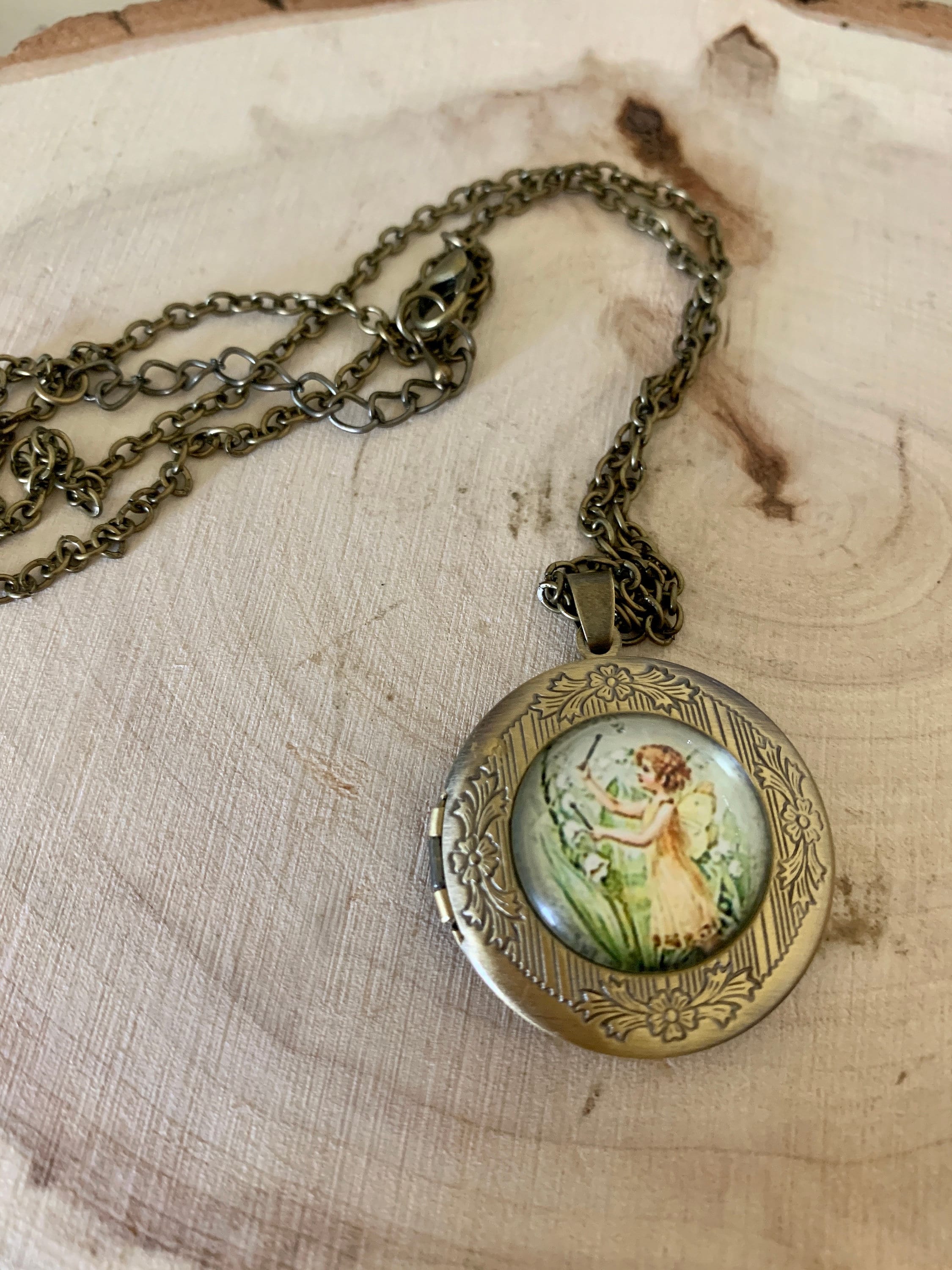 Vintage Style Fairy Locket Necklace - Bronze Pendant Necklace - Unique ...