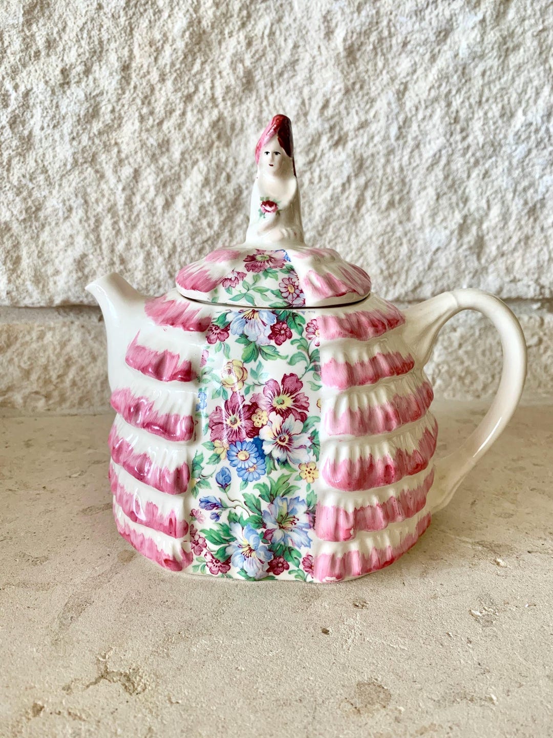 RARE Vintage Sadler "ye Daintee Ladyee" Teapot With Pink Chintz Dress ...