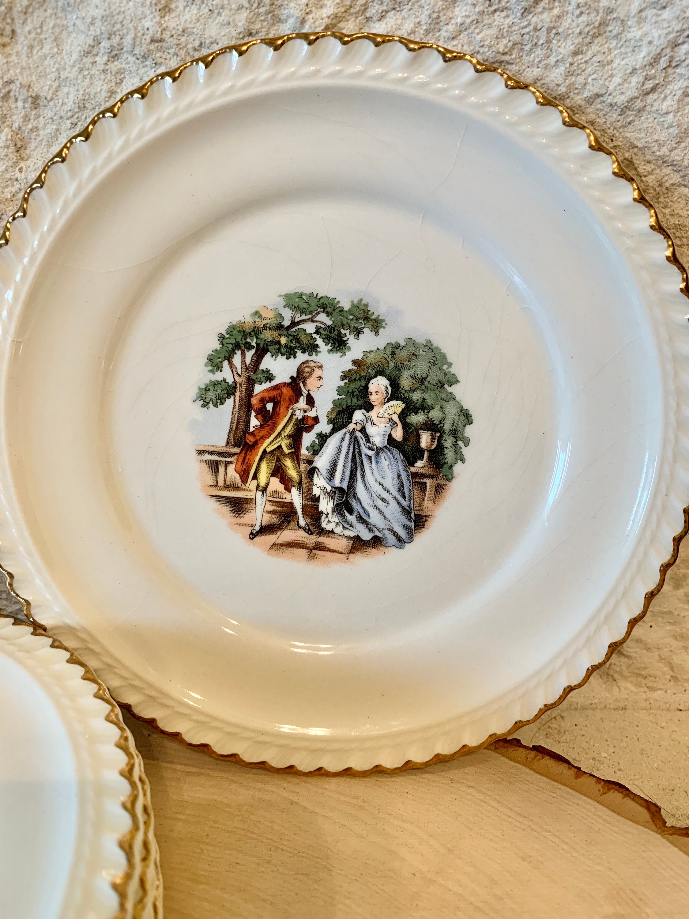 Vintage 22 KT. Gold Collectible Ceramic Plate - the Harker Pottery Co ...