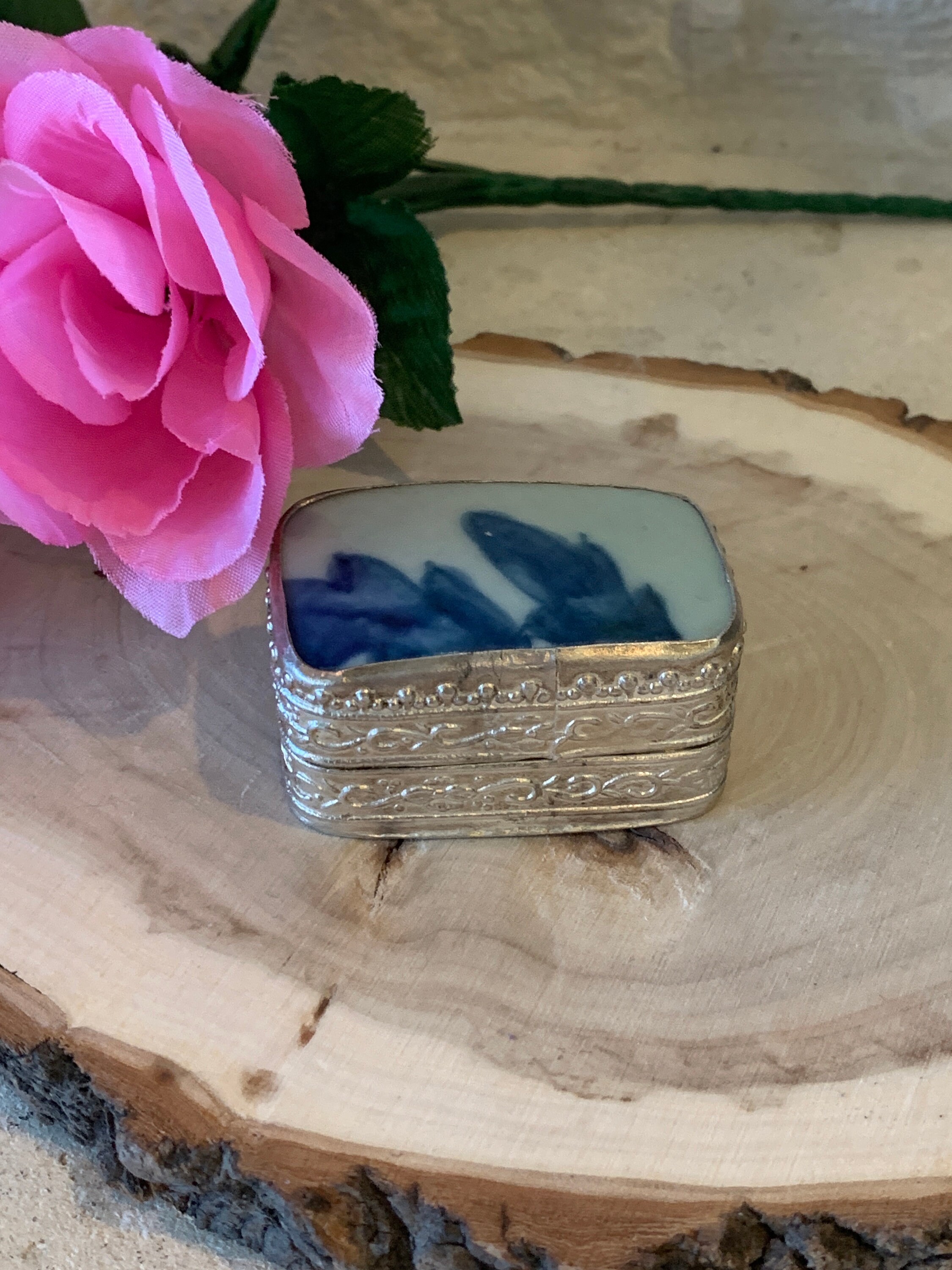 Vintage Chinese Porcelain Shard Box - Etsy