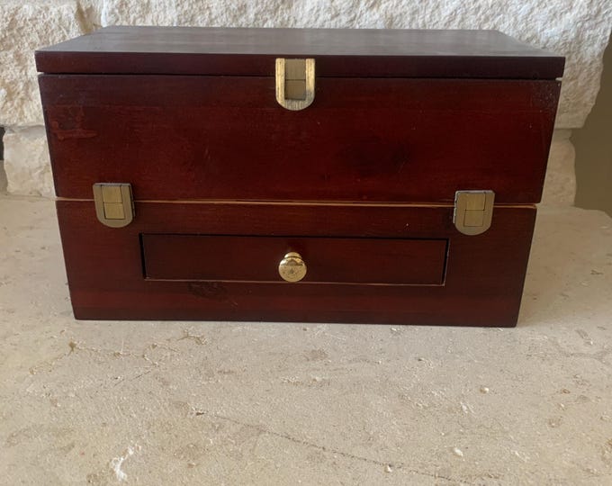 Chess Box With Pieces - Chess Box Wooden With Metal Clasp - Chess Piece ...
