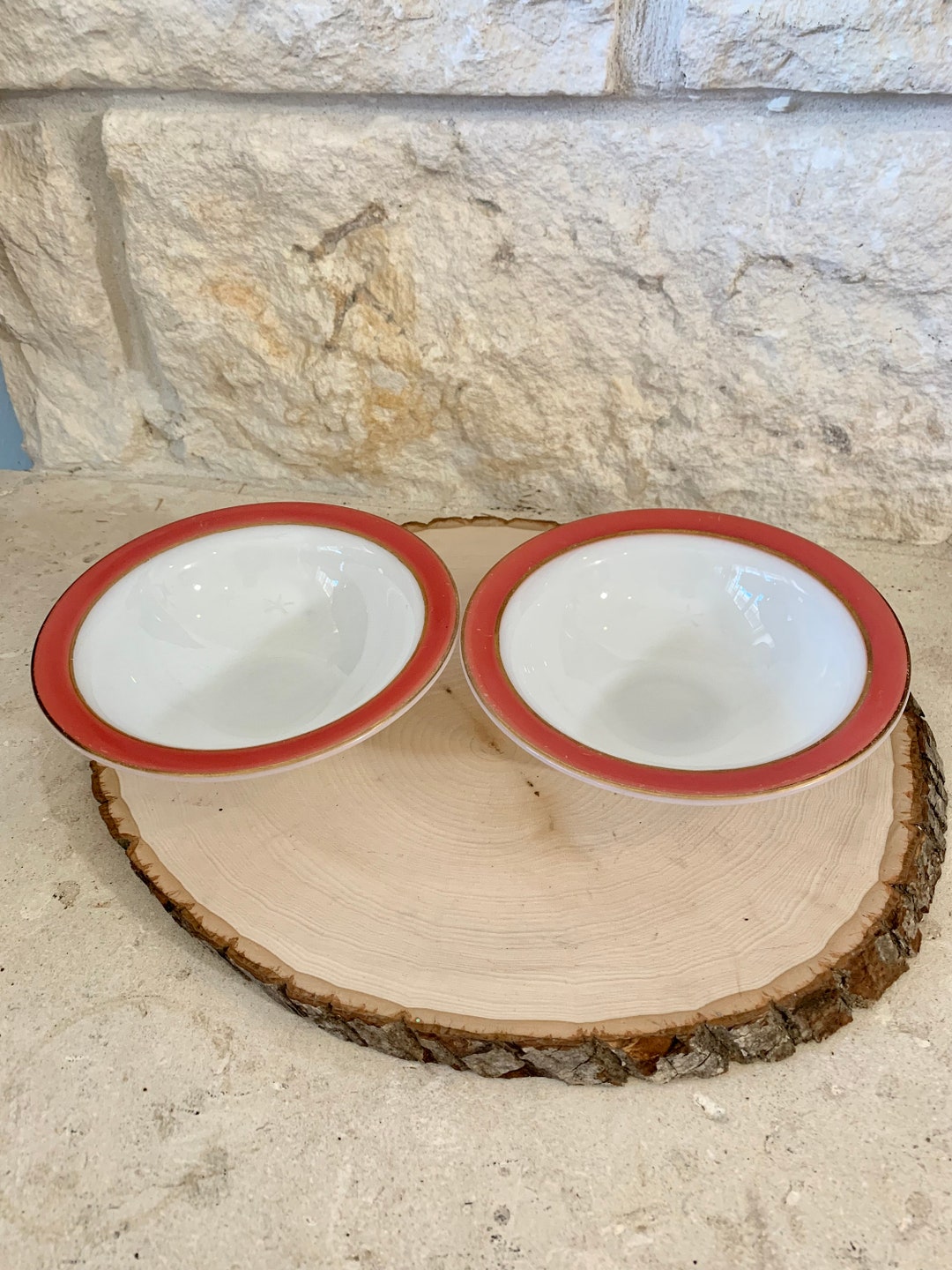 Vintage Pyrex Flamingo Red Cereal Bowl Set of 1 1950s Pyrex Milk Glass ...