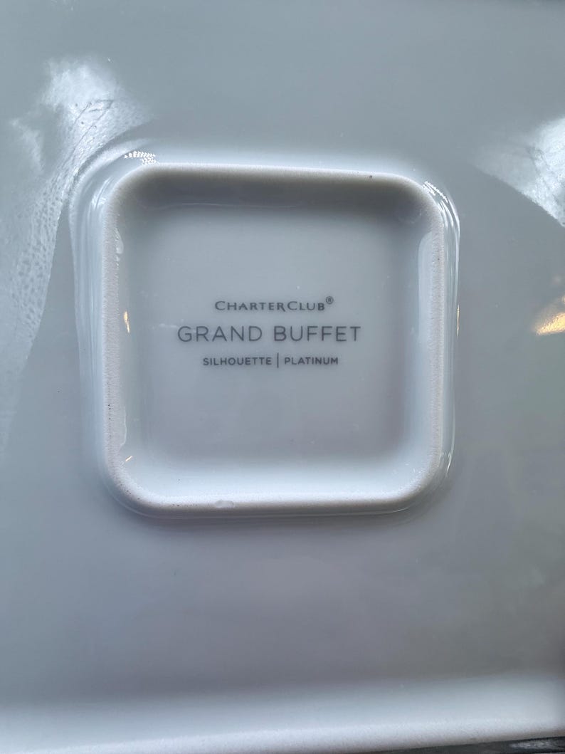 Charter Club Grand Buffet Silhouette Platinum 10.5 Square Plate Sb3j - Etsy