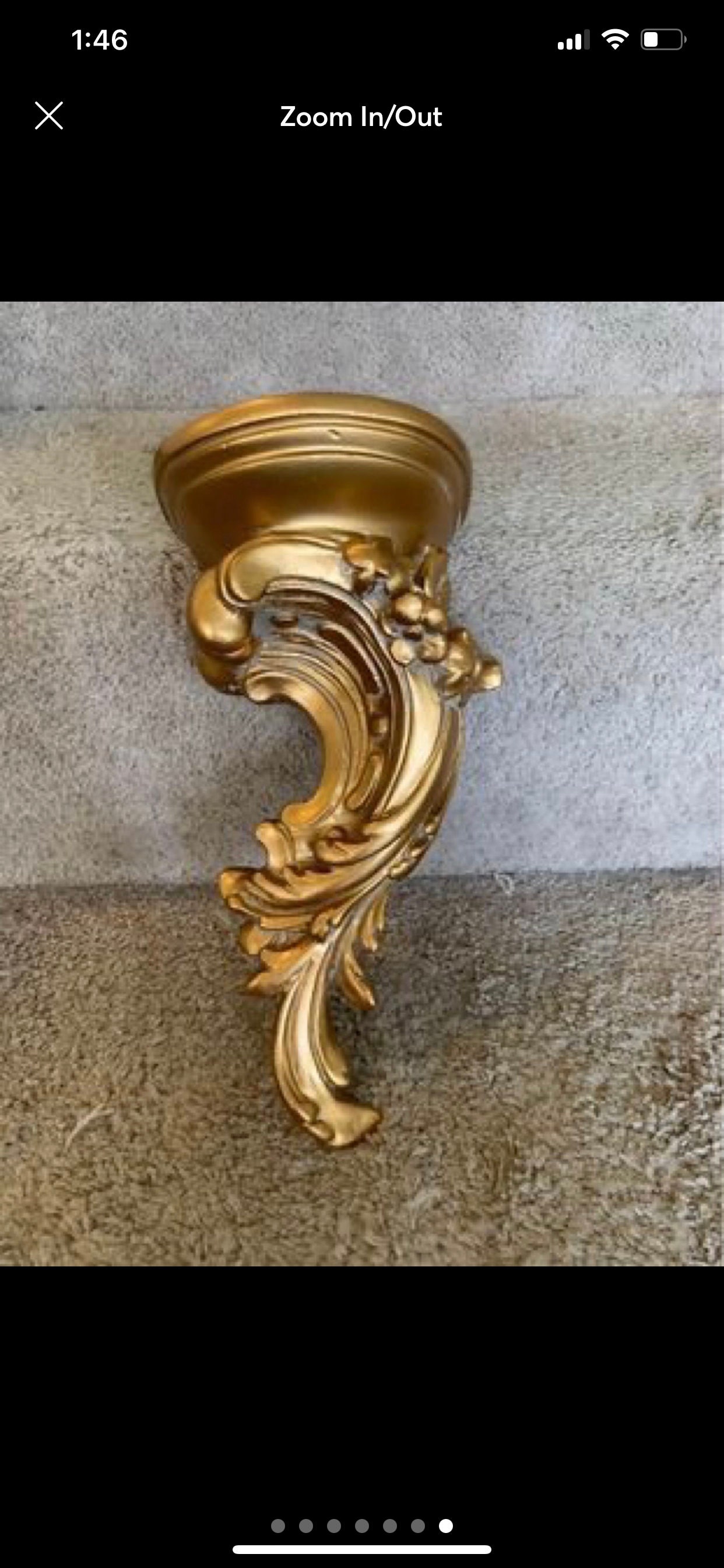 Vintage Gold Wall Shelf Vintage Gold Decor Hollywood - Etsy