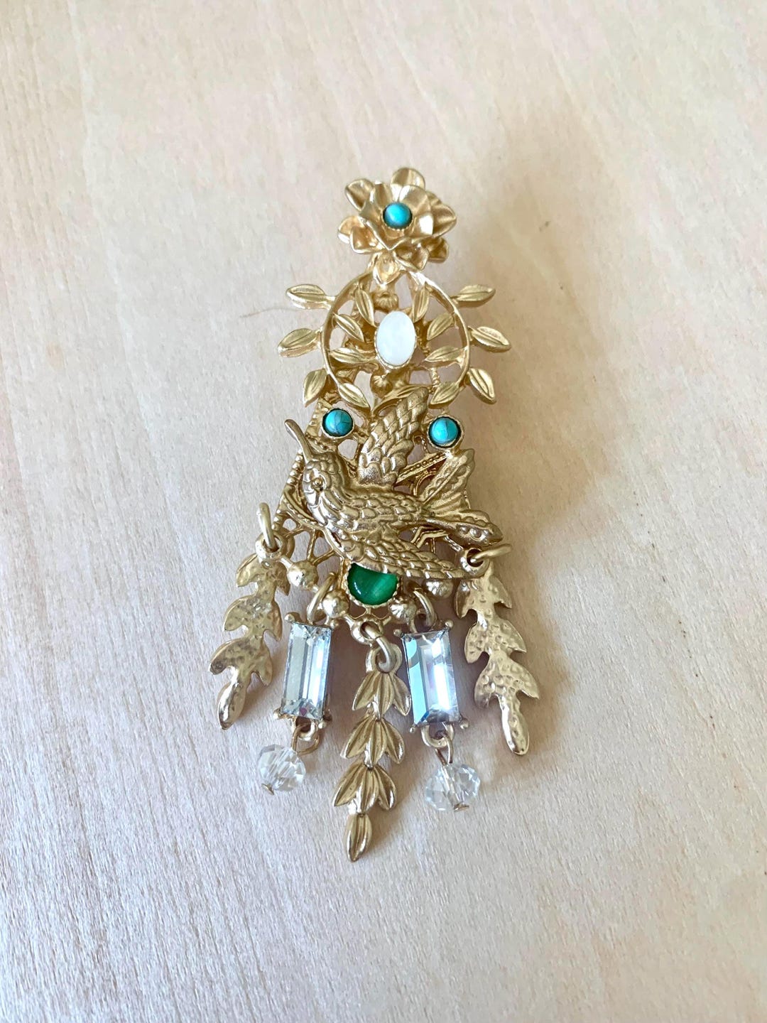 Vintage Style Dreamcatcher Bird Brooch - Native American Western Style ...